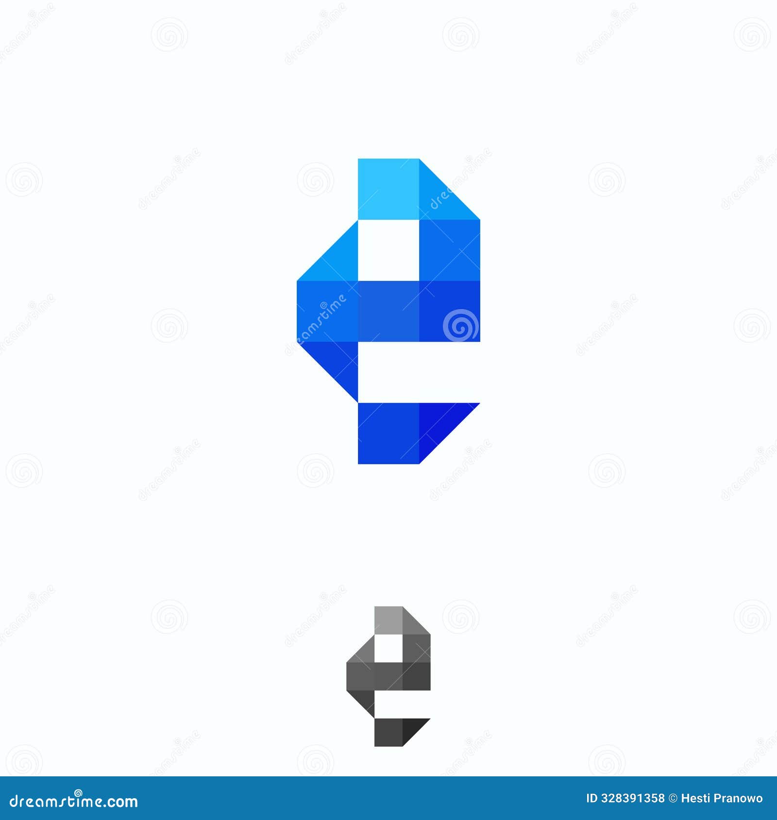 Letter E Creative Technological Modern Data Pixel Logo Element Template ...