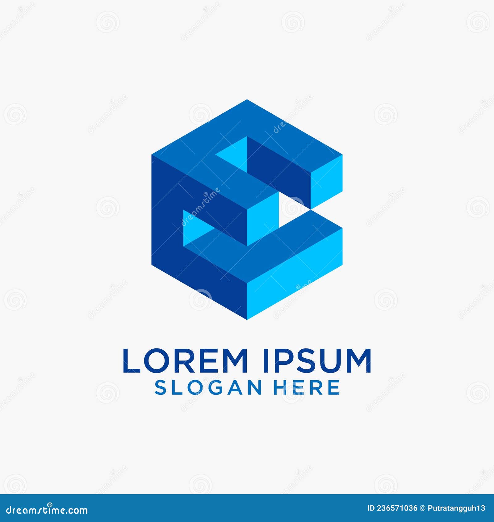 Letter E cube logo design stock vector. Illustration of logotype ...