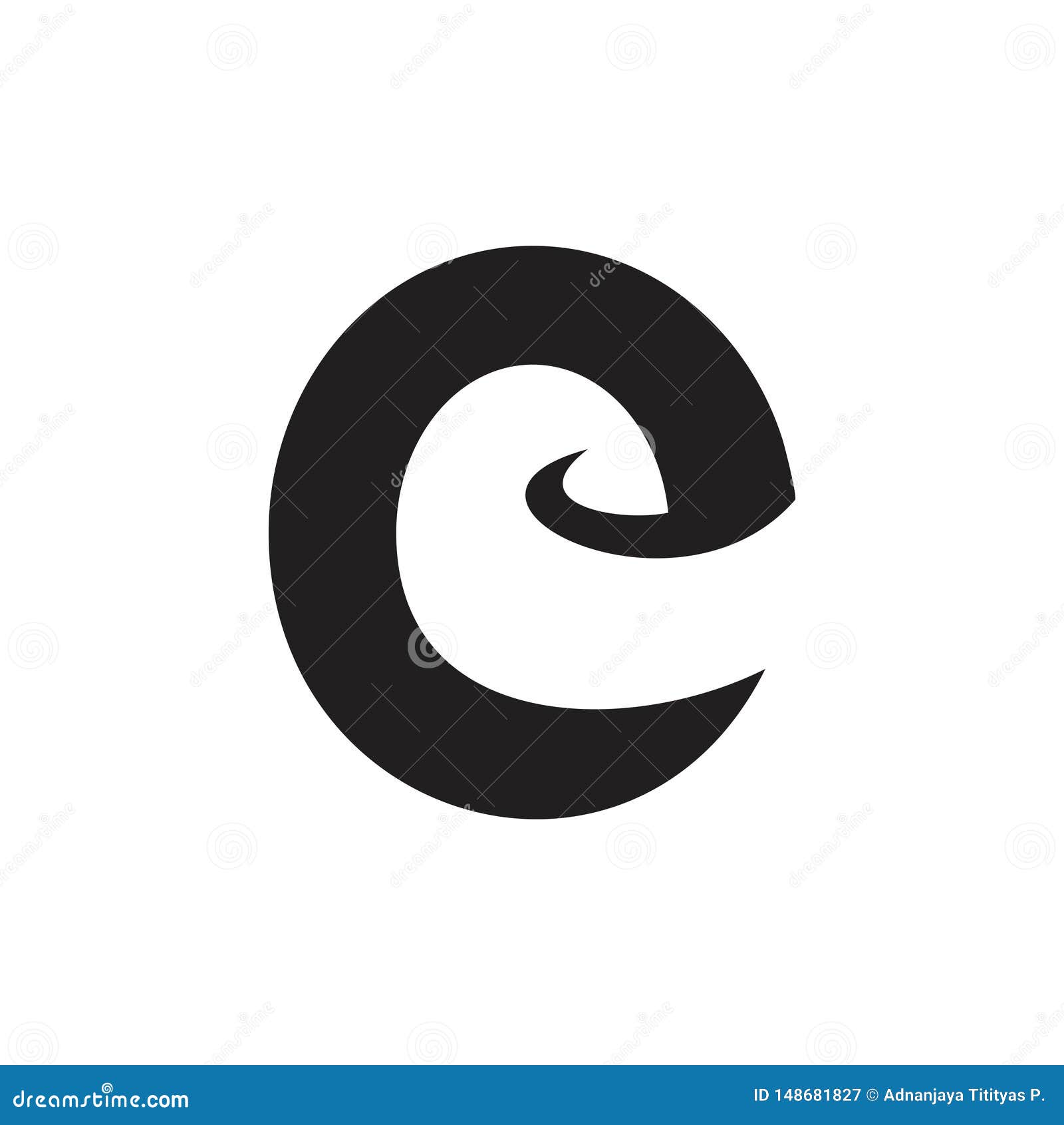 Letter E Curves Circle Simple Logo Vector Stock Vector - Illustration ...