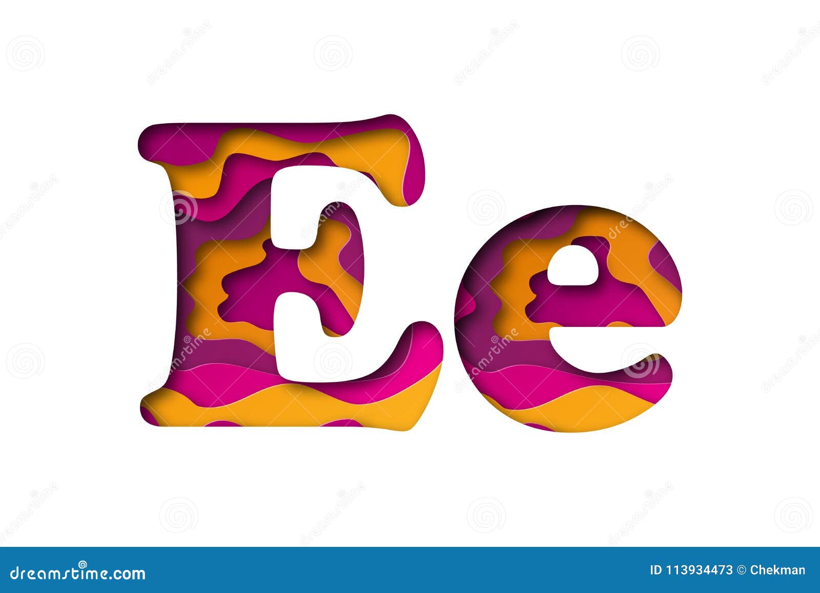 Letter E, Cut Out Paper. Vector Illustration. Stock Vector ...