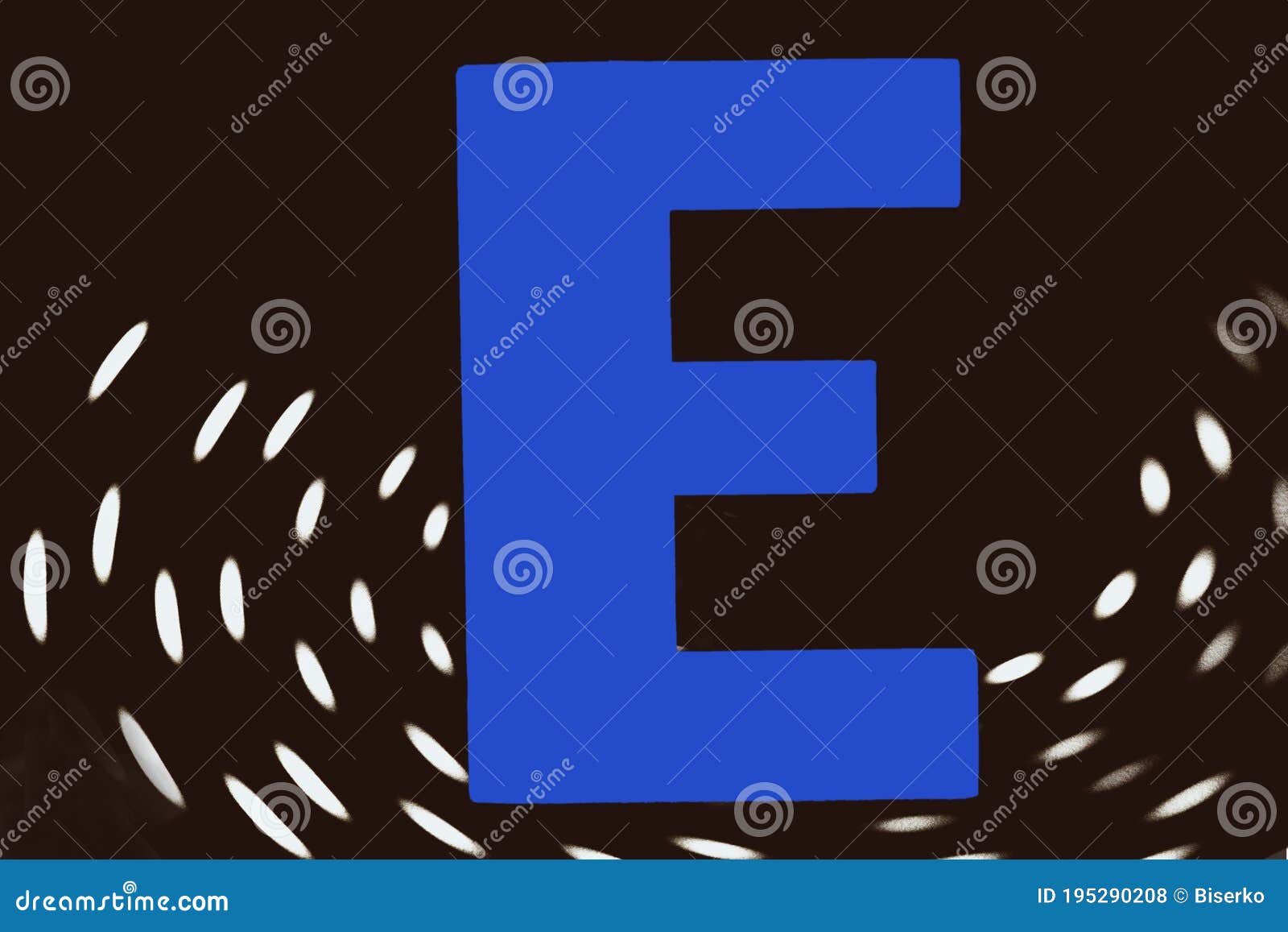 Letter E in cyan colour stock illustration. Illustration of spell ...