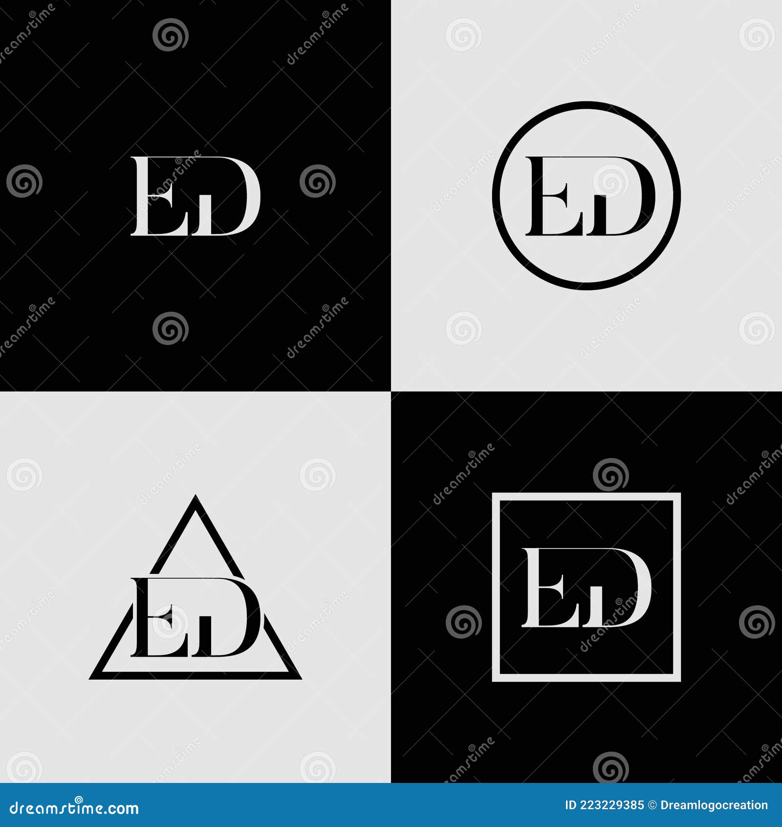 Letter E and D logo design stock illustration. Illustration of line ...