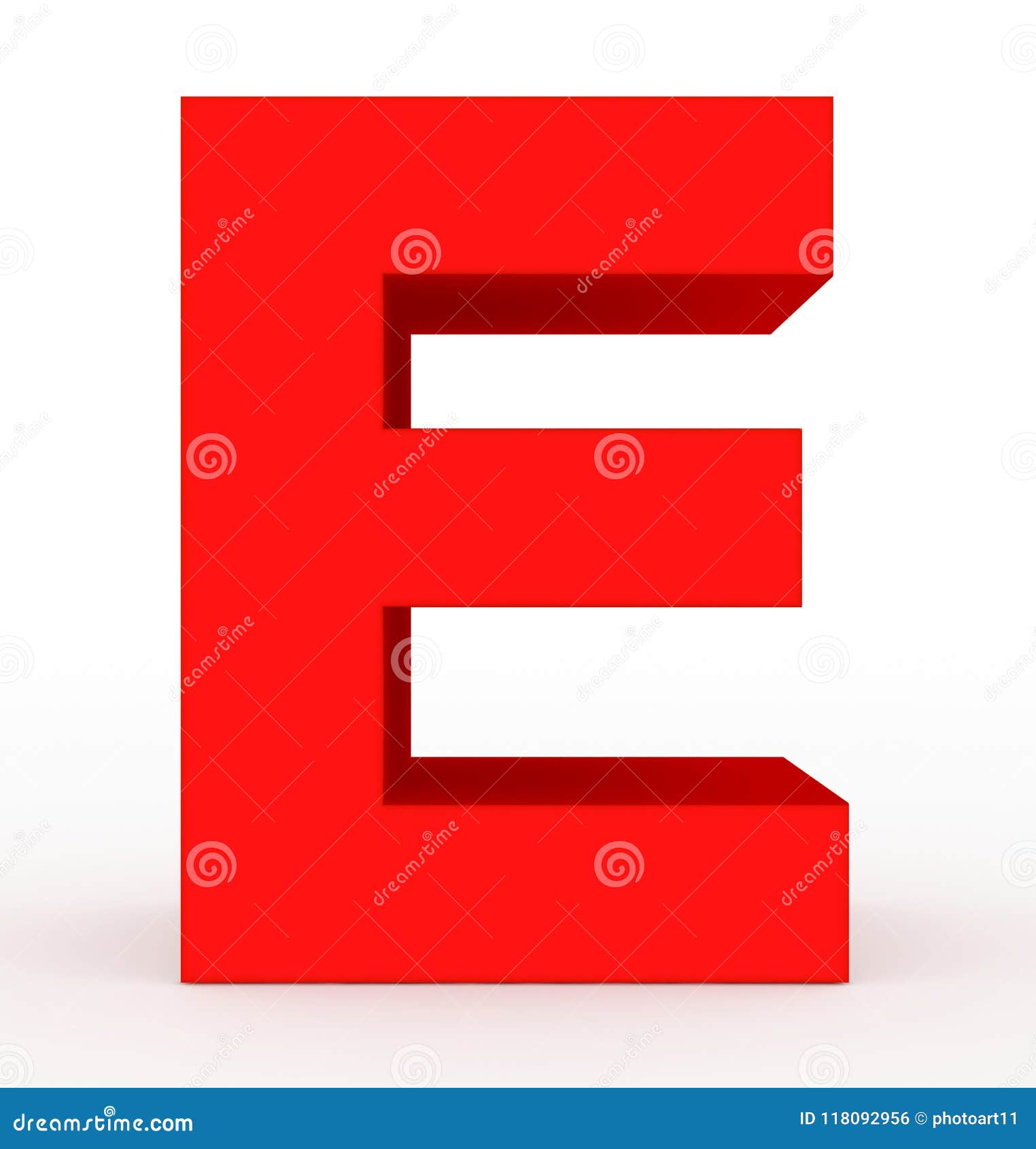 Letter E 3d Red Isolated on White Stock Illustration - Illustration of ...
