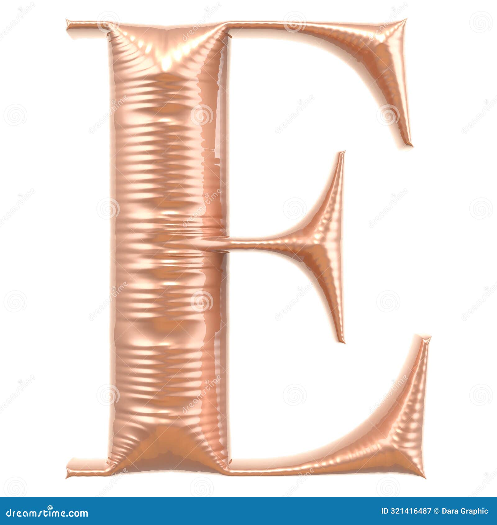 Letter E 3D Render with White Background Design Stock Image ...