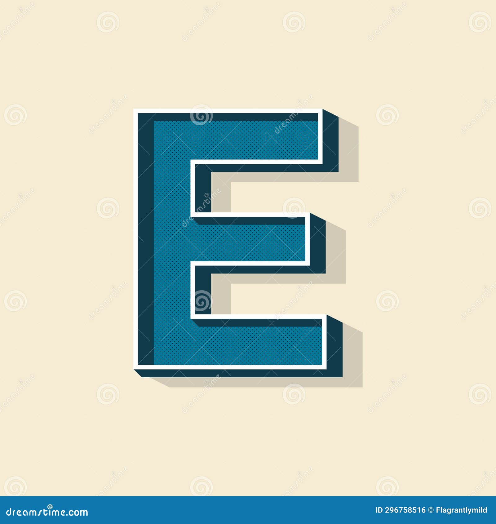 Letter E 3D Isometric Design Stock Illustration - Illustration of ...