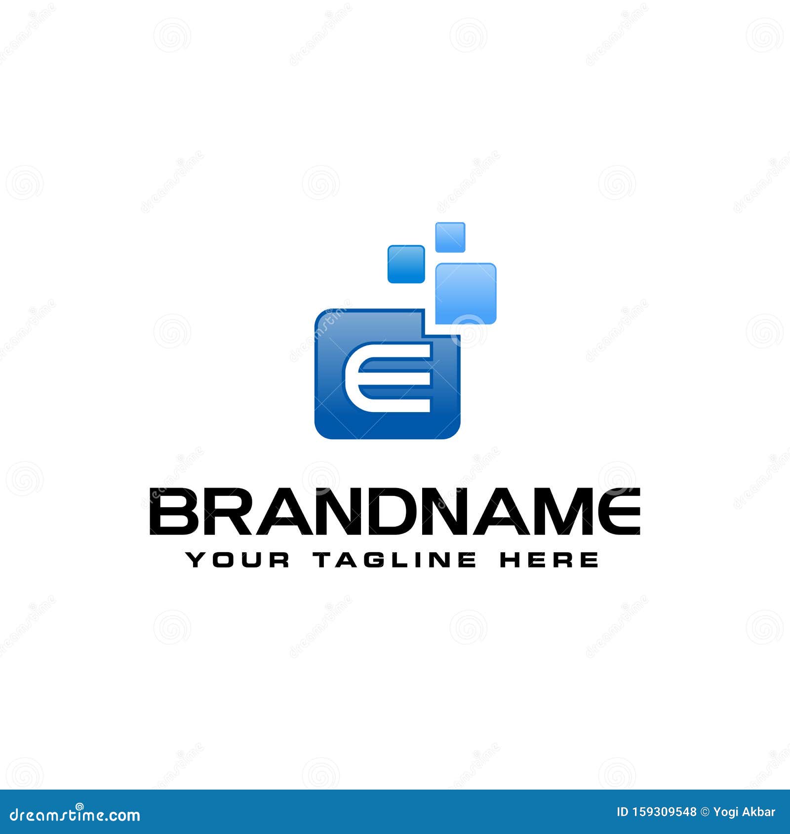 Letter E Digital Pixel Square Symbol Vector Design Template Stock ...
