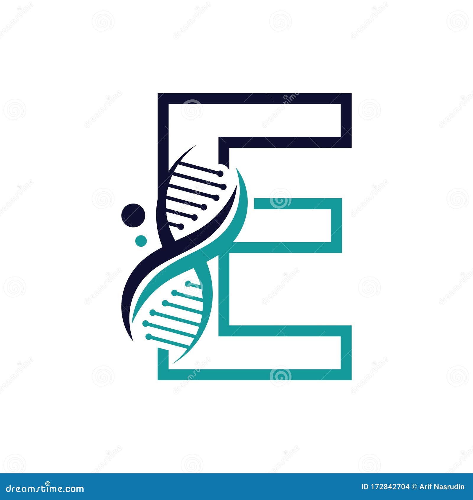 Letter E with DNA Logo or Symbol Template Design Vector Stock ...