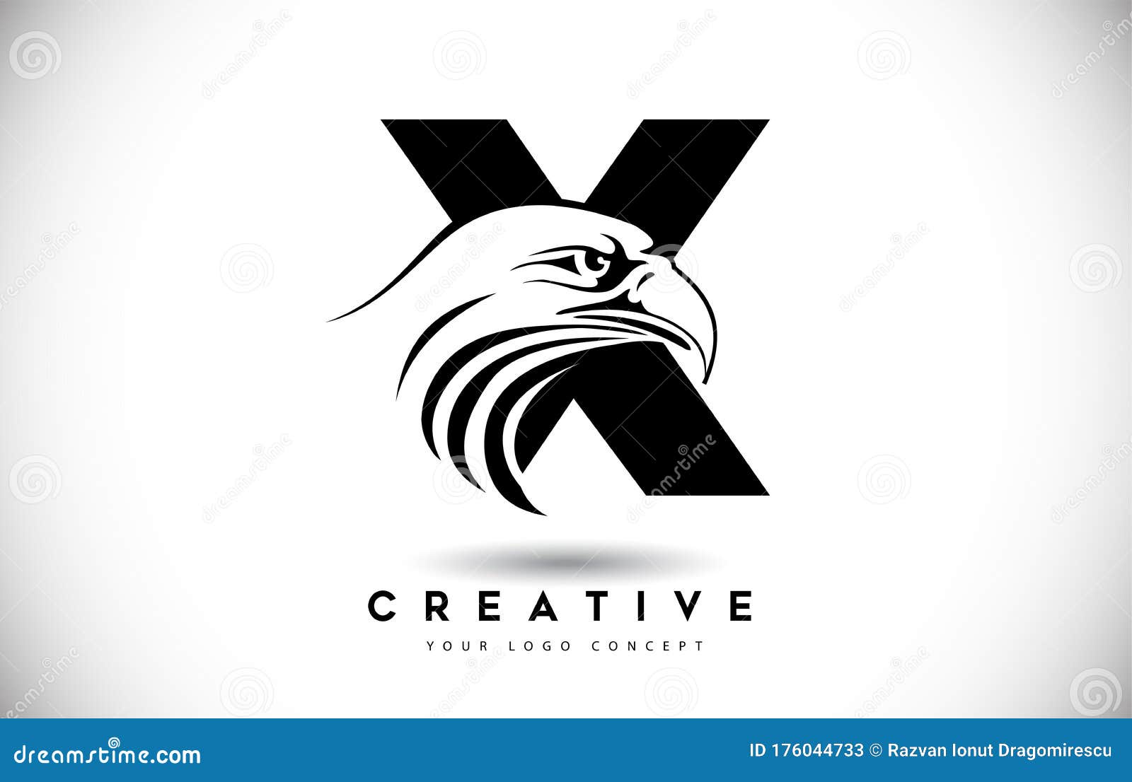 Letter E Eagle Logo with Creative Eagle Head Vector Illustration Stock Vector - Illustration of ...