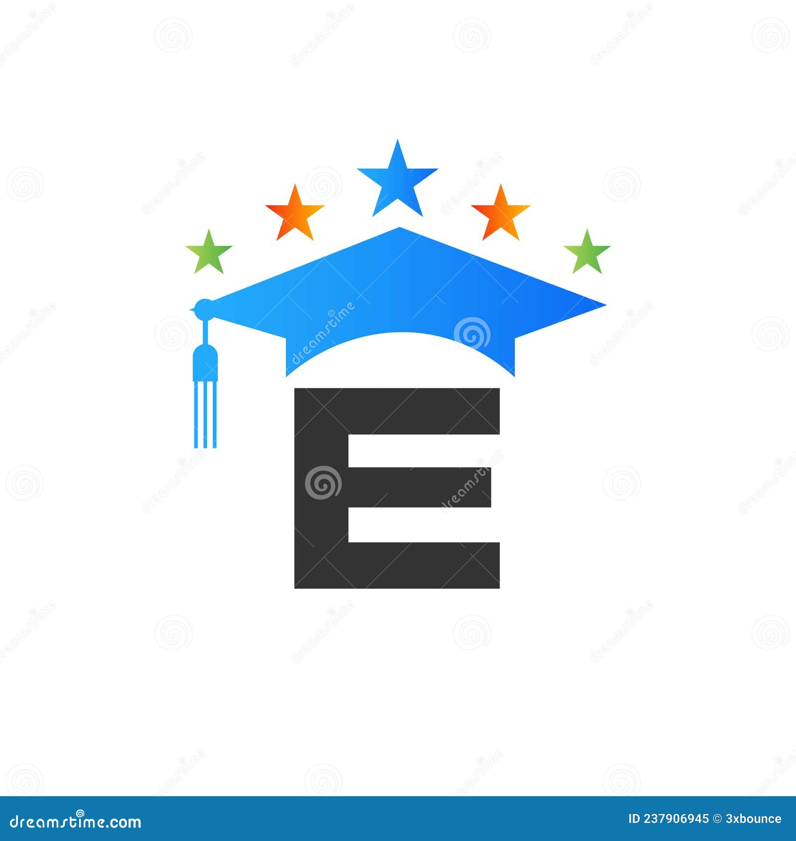 Letter E Education Logo Initial Graduation Cap Concept. Education Logo ...