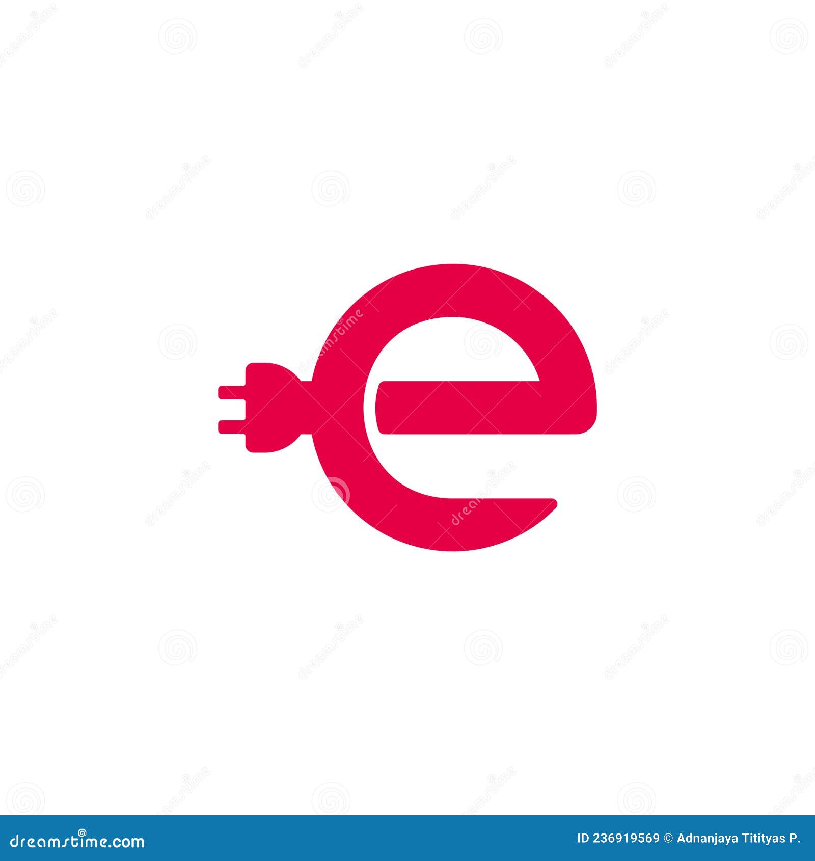 Letter E Electric Plug Symbol Simple Geometric Logo Vector Stock Vector ...