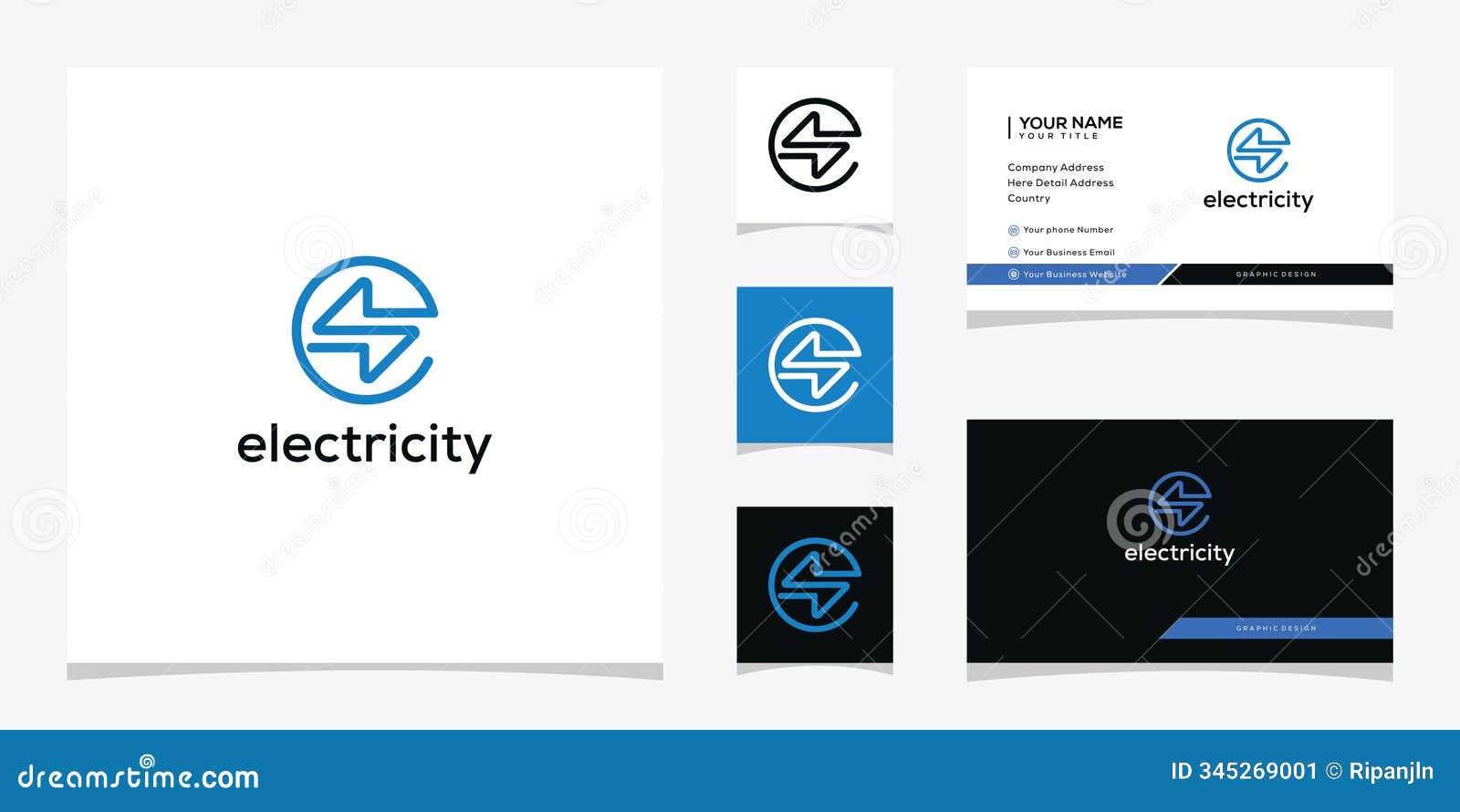 Letter E Electricity Power Logo Design Inspiration Stock Illustration ...