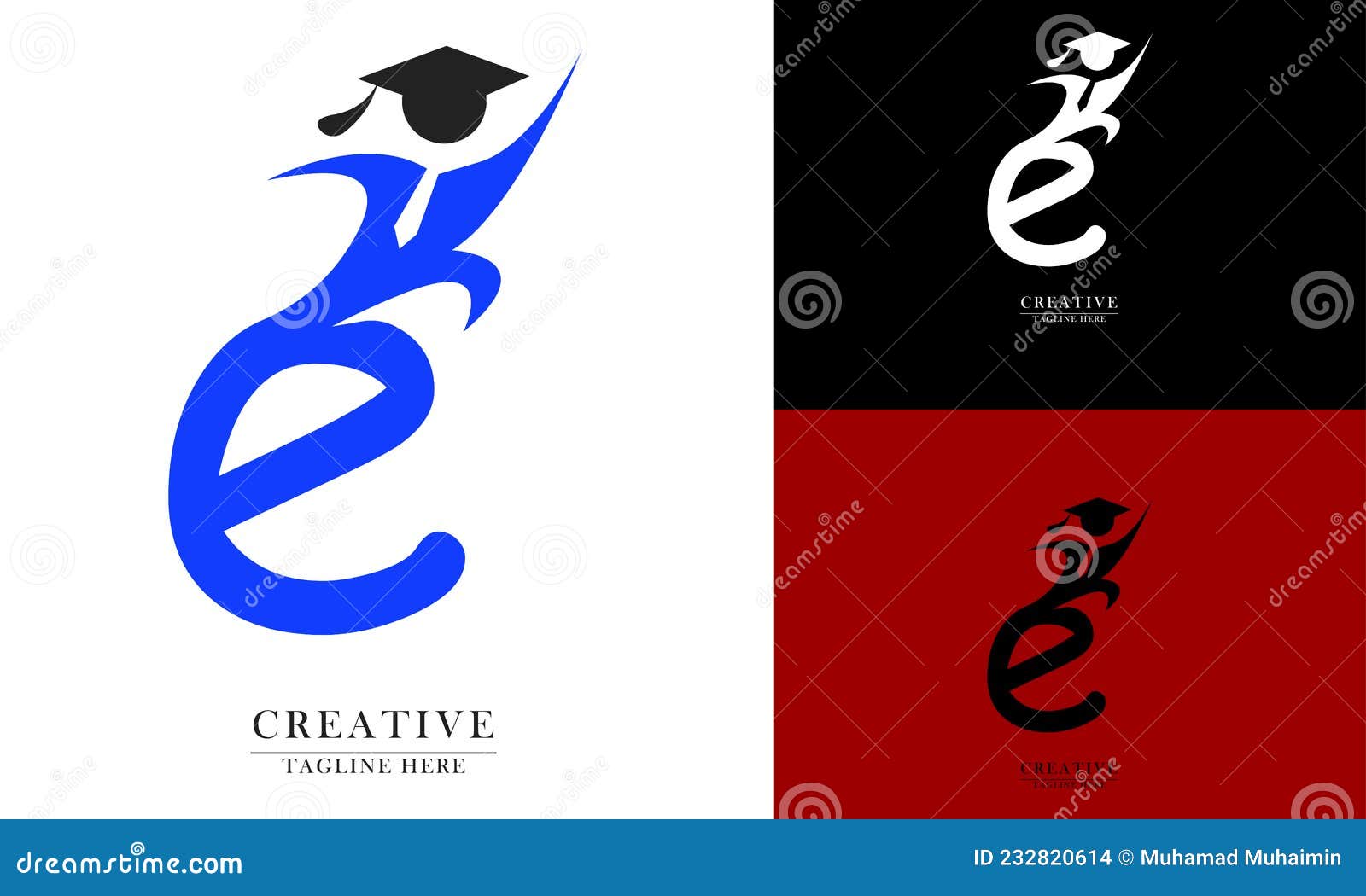 Letter E Element and Student Logo Icon Stock Vector - Illustration of ...