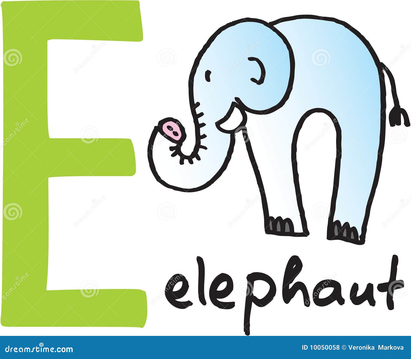 The Letter E An Elephant English Children Alphabet Stock Image ...