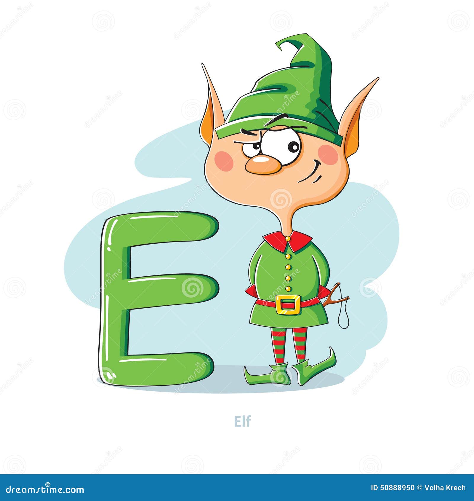 Letter E with funny Elf stock vector. Illustration of harmful - 50888950