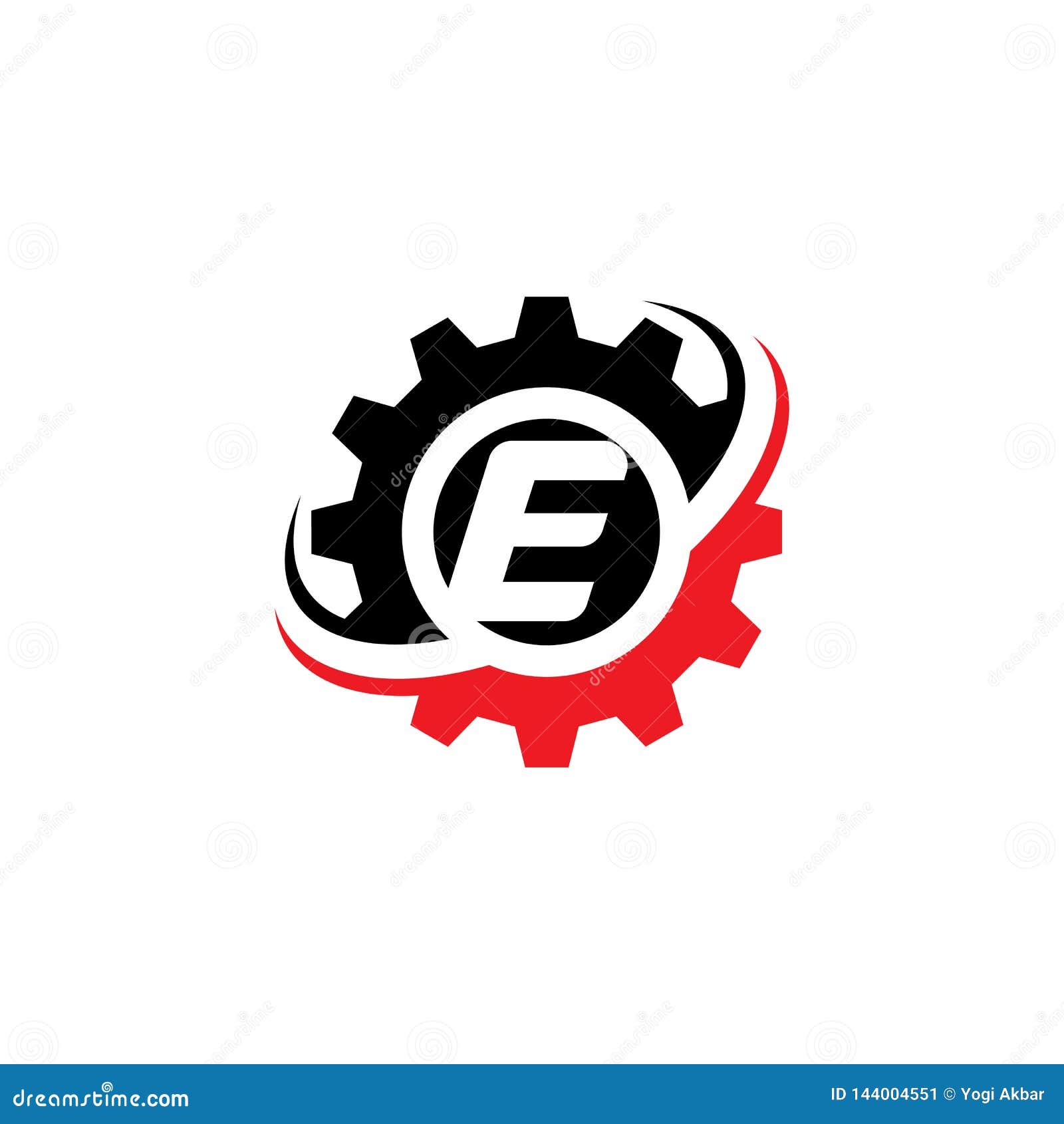 Letter E Gear Logo Design Template Stock Vector - Illustration of ...