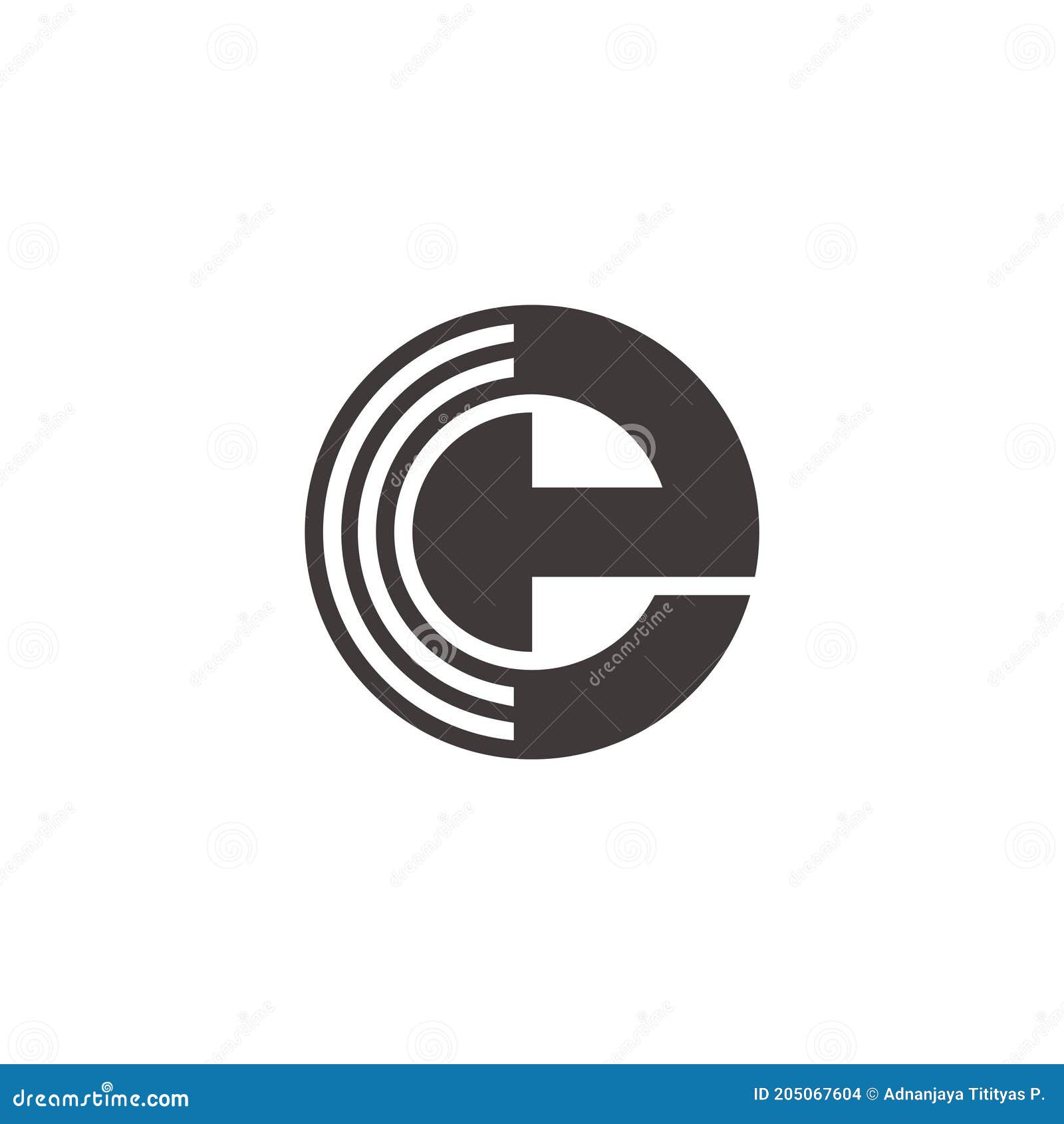 Letter E Geometric Circle Signal Stripes Shape Logo Vector Stock Vector ...
