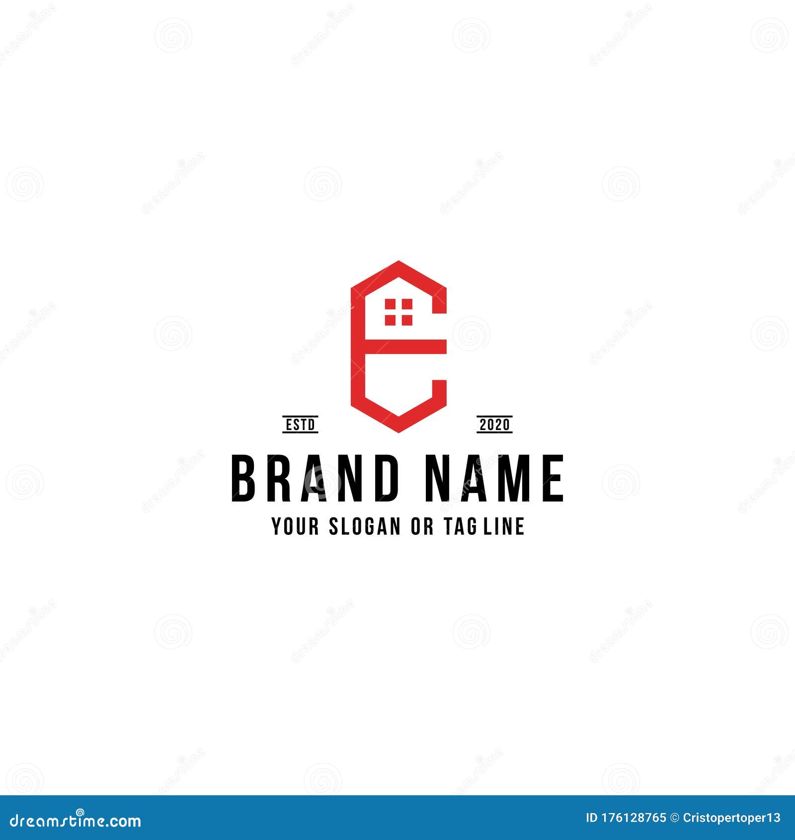 Letter E Home Logo Design Vector Stock Vector - Illustration of line ...