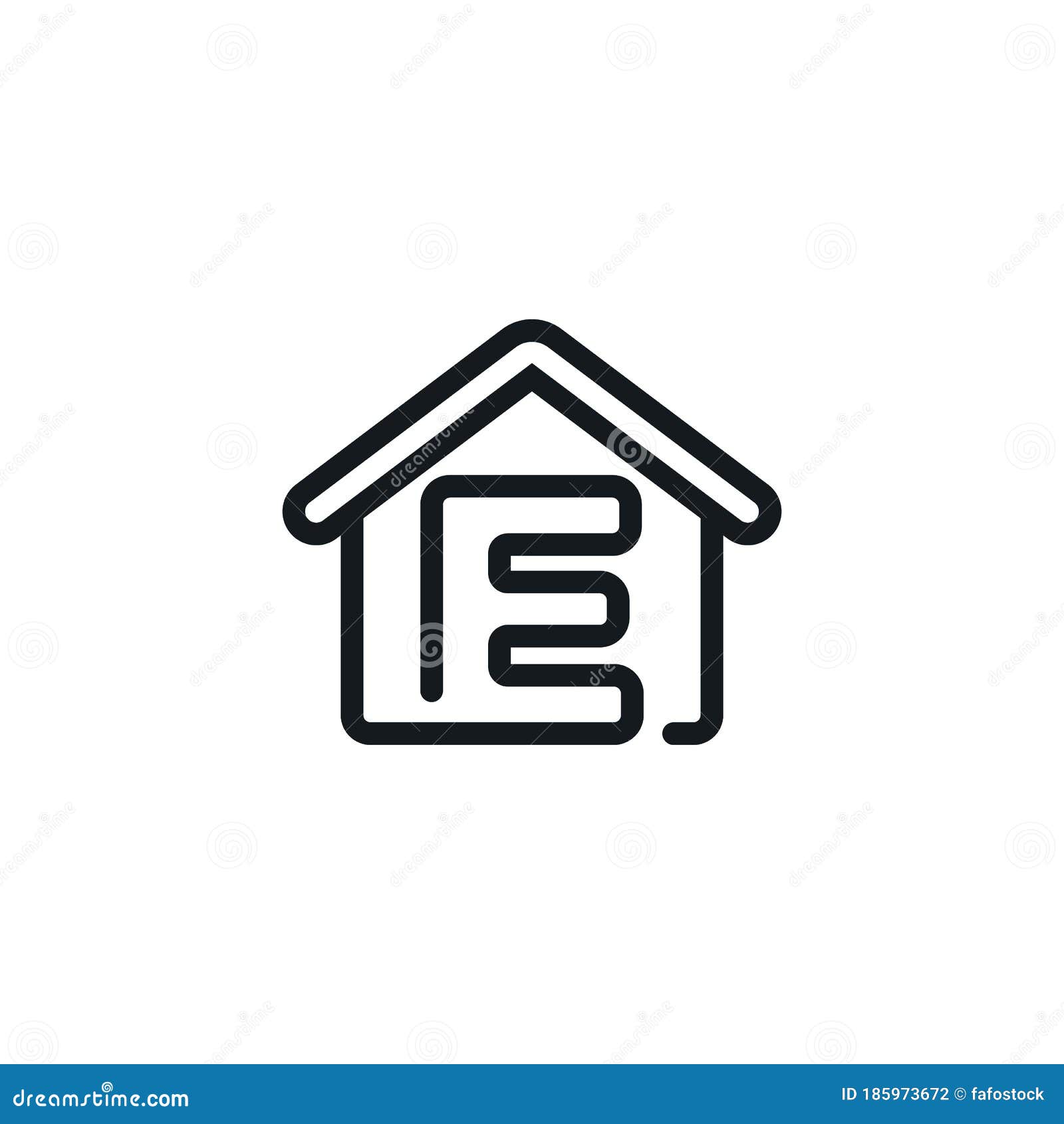 Letter E in House Icon Vector Design Template Stock Vector ...