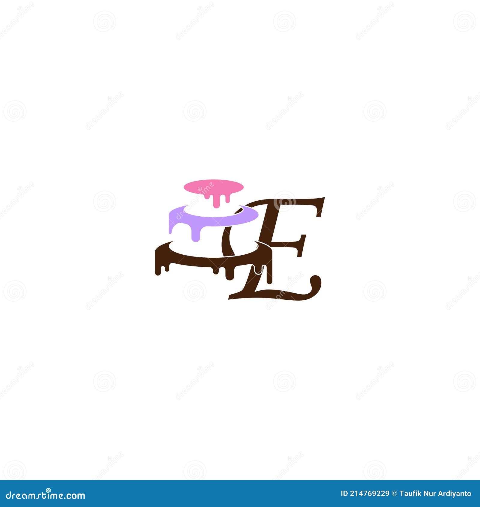 Letter E Icon with Wedding Cake Design Template Vector Stock Vector ...