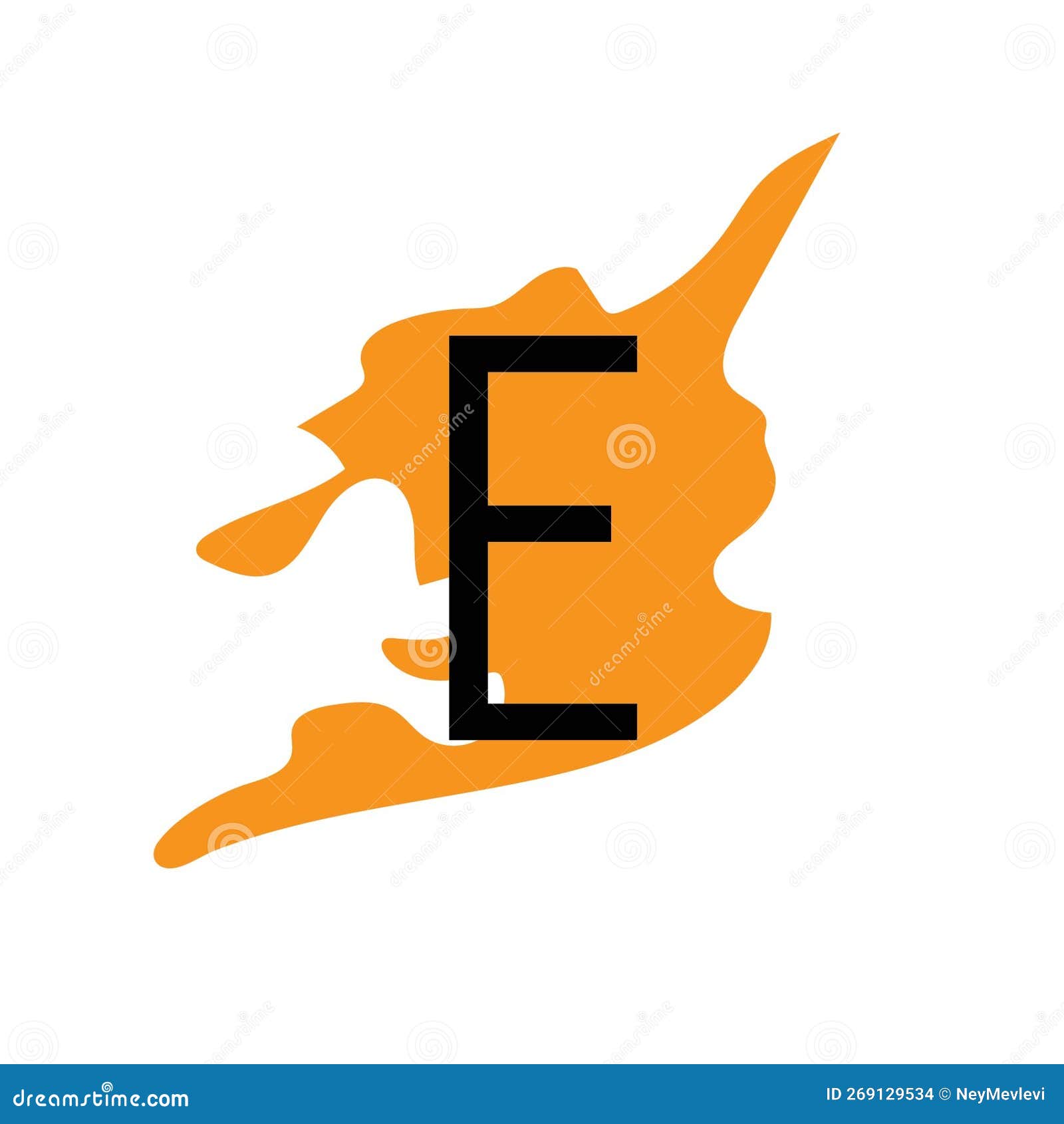 Letter E With Illustration Of Orange Color Backing Royalty-Free Cartoon ...