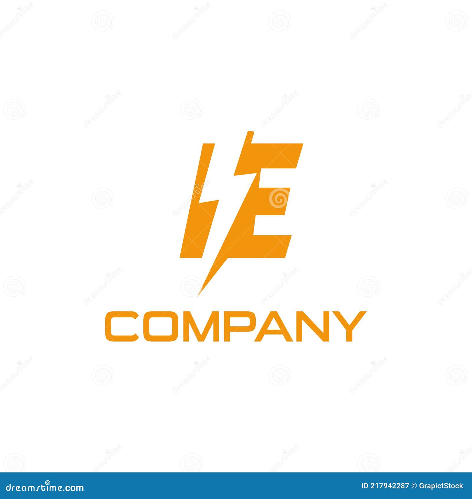 Letter E Incorporated with Lightning Monogram Initial Logo Design Stock ...