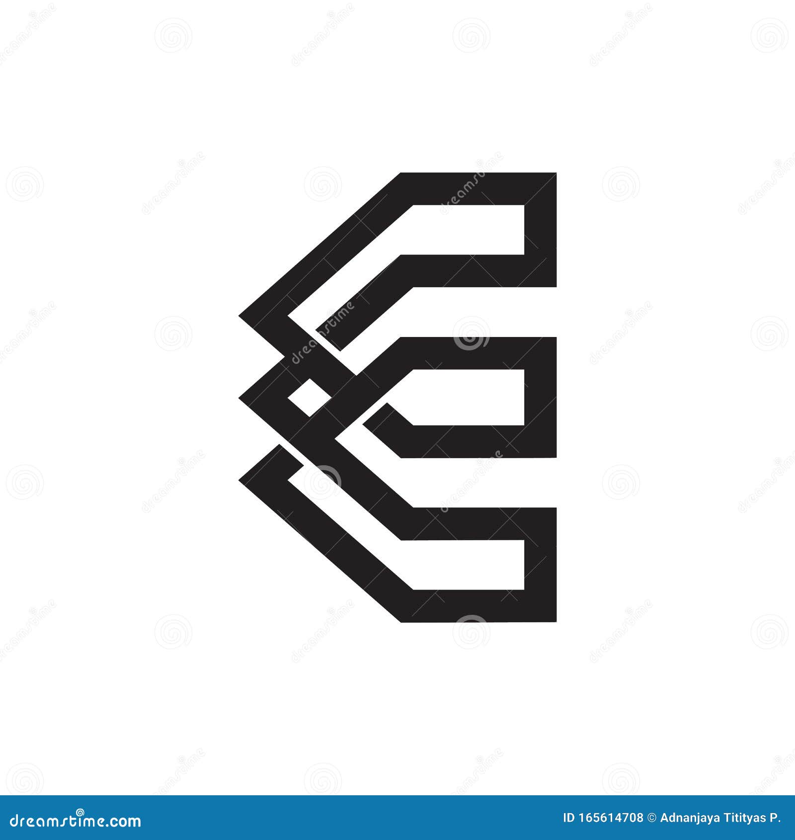Letter E Infinity Line Geometric Logo Vector Stock Vector ...