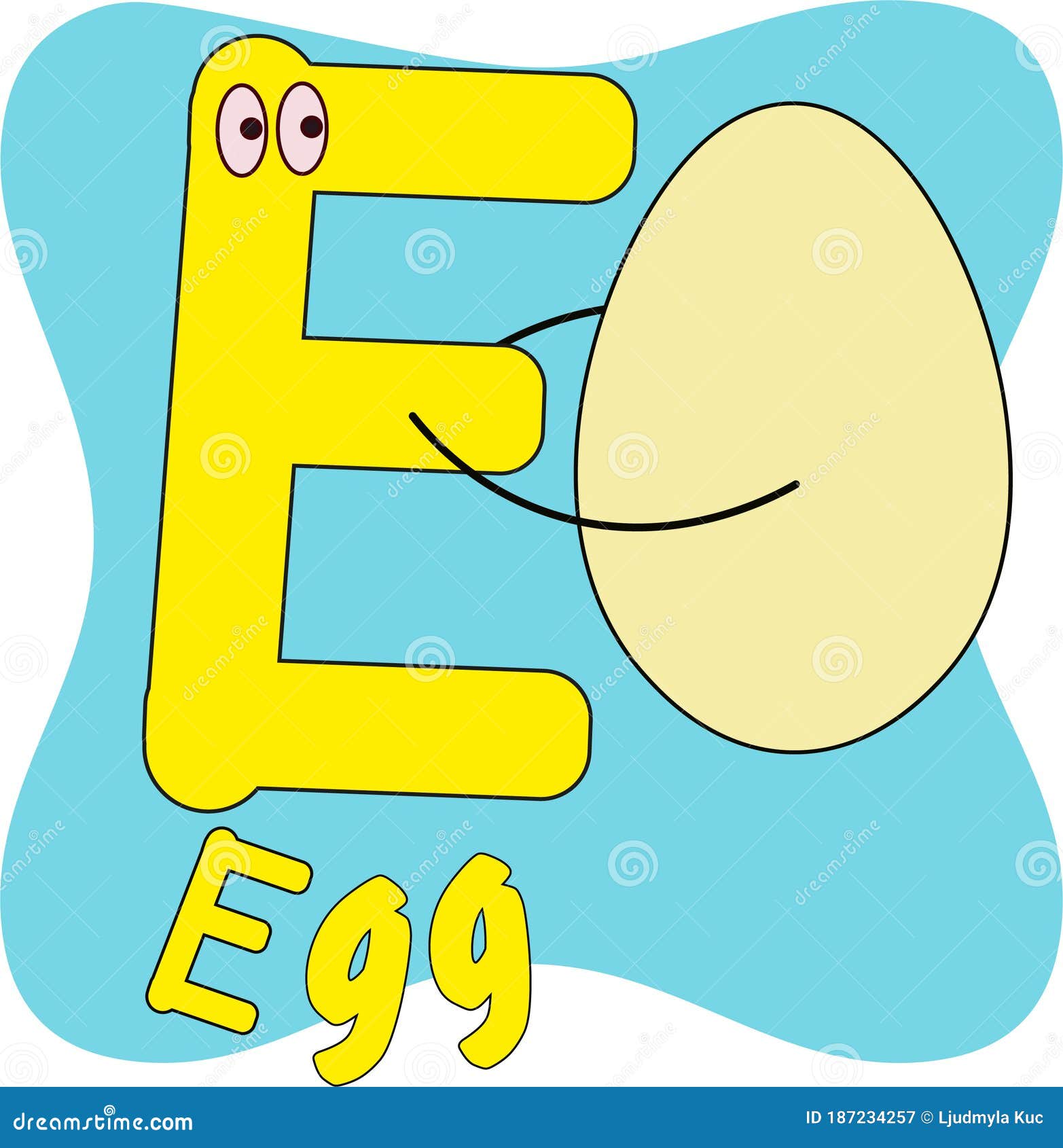 Letter E kids alphabet stock vector. Illustration of study - 187234257