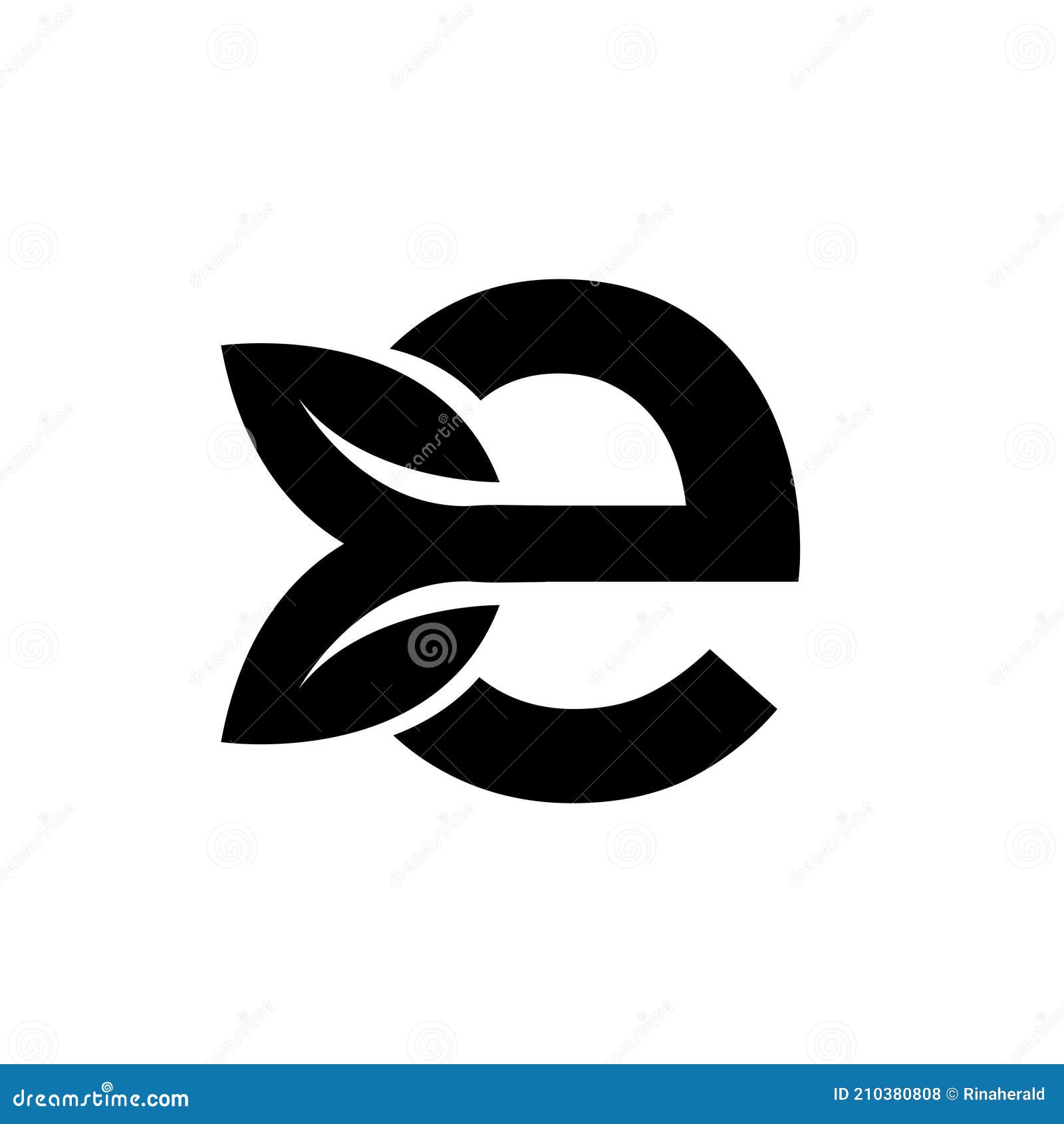 Letter e leaf black logo stock illustration. Illustration of business ...