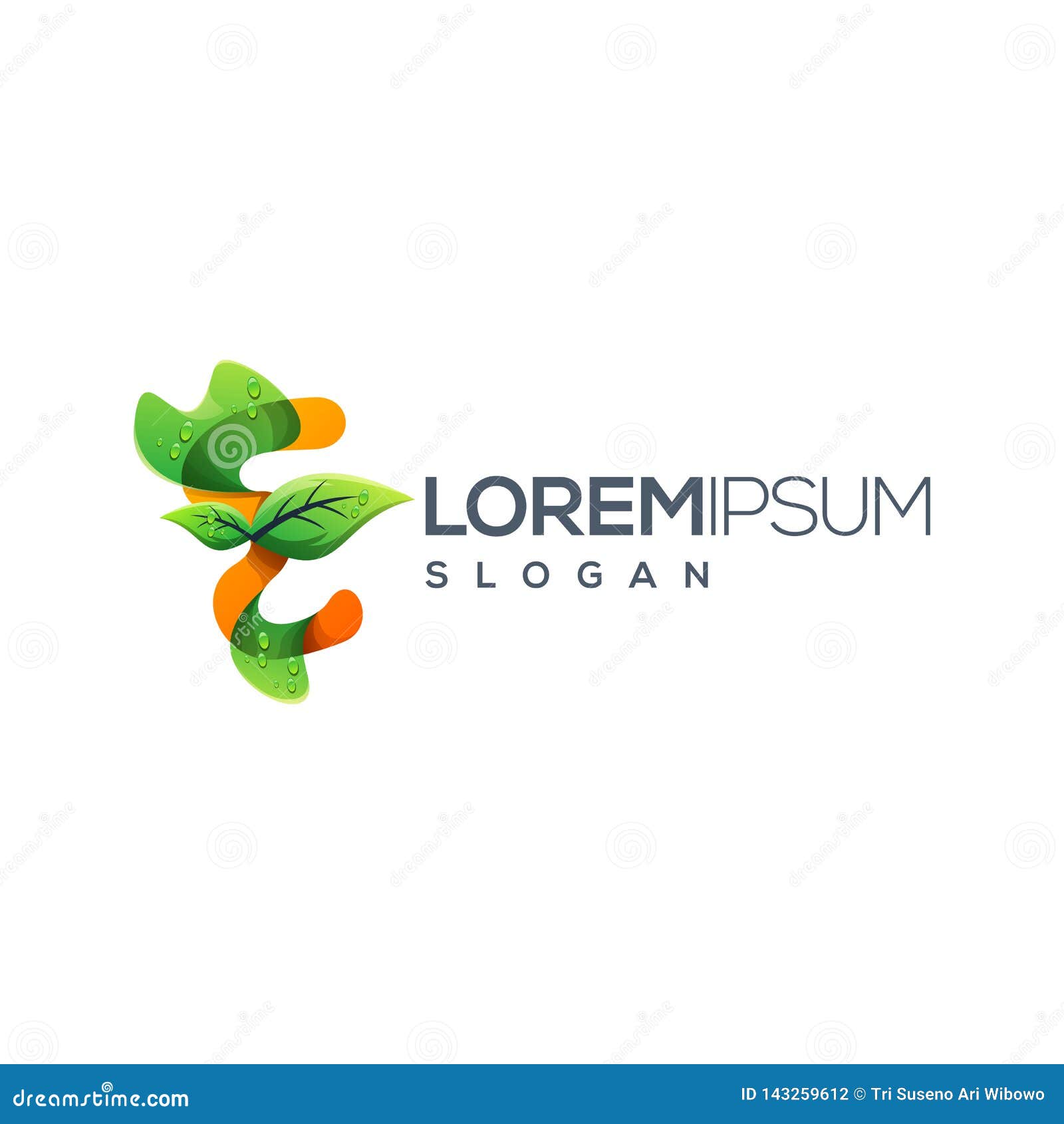 Letter E leaf logo design stock vector. Illustration of letter - 143259612
