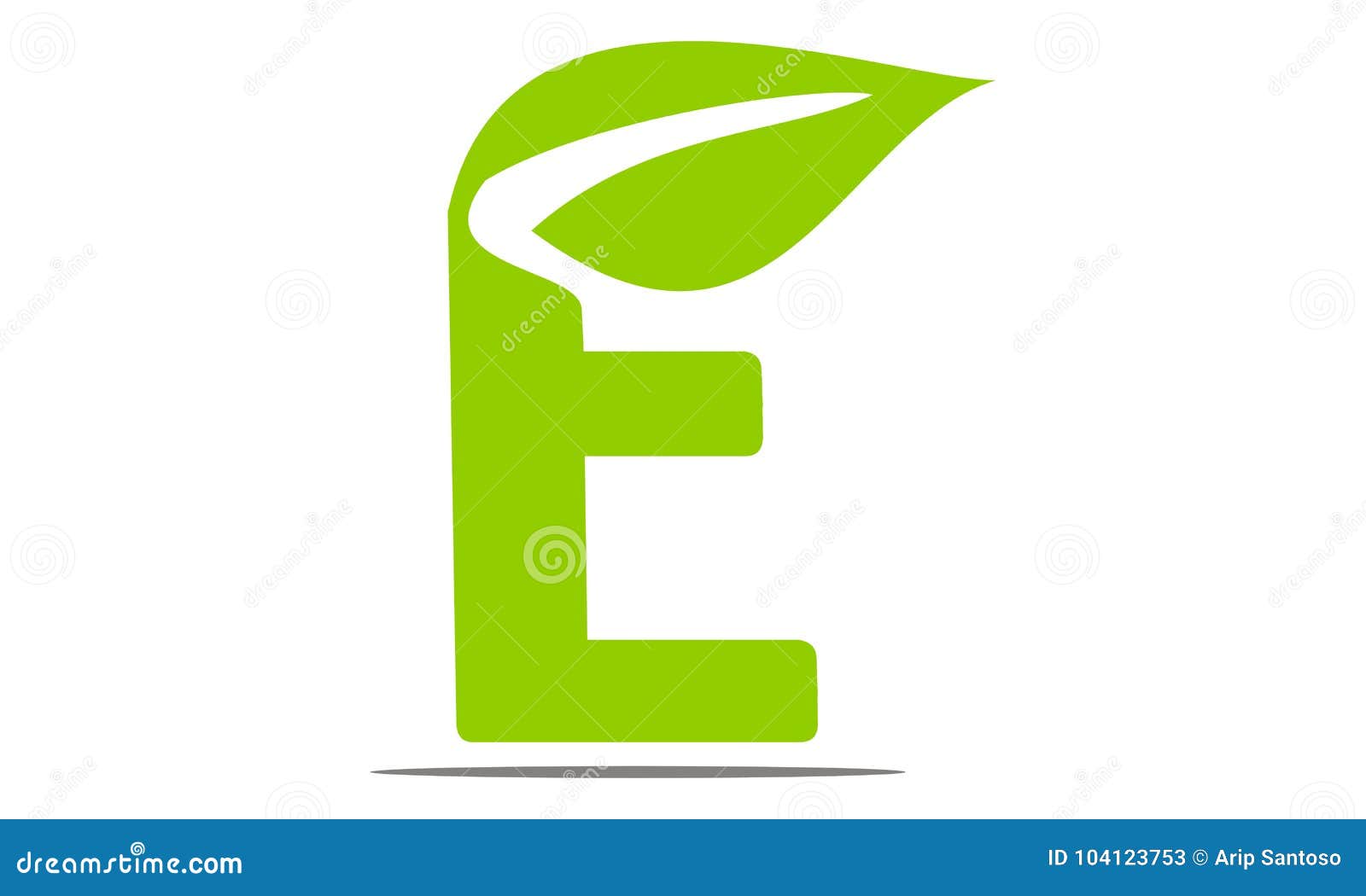 Letter E Leaf stock vector. Illustration of health, modern - 104123753