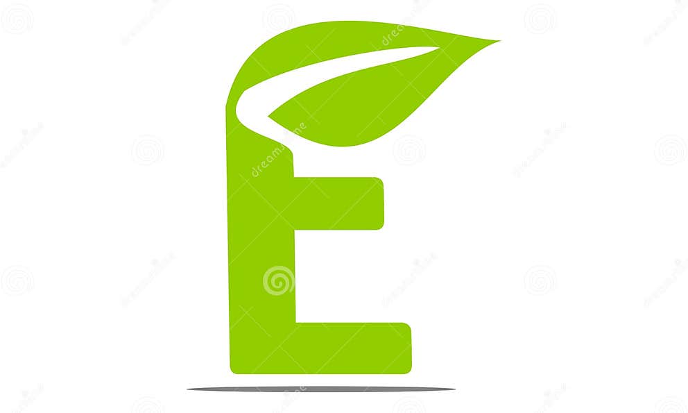 Letter E Leaf stock vector. Illustration of health, modern - 104123753