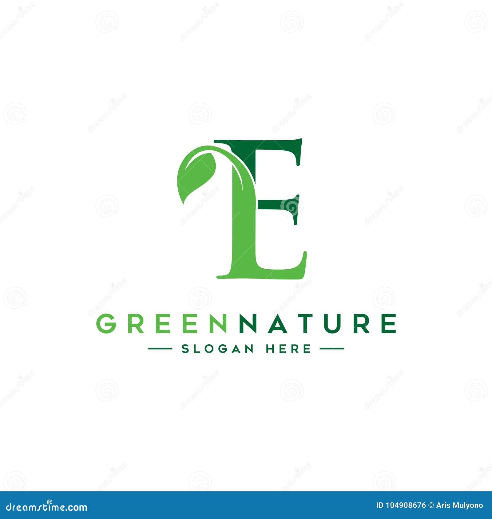 Letter E Leaf Logo Natural Logos Stock Illustration - Illustration of ...