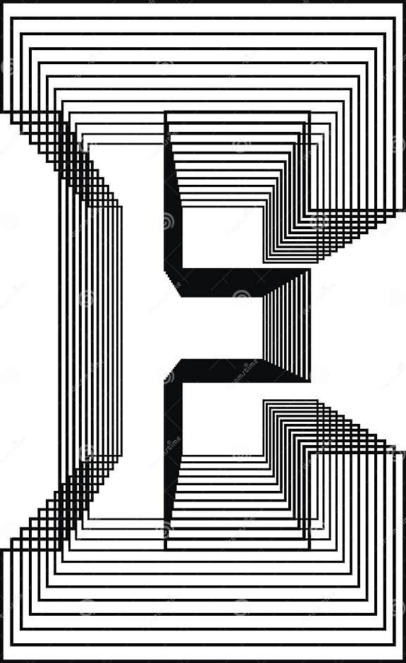 Letter E Line Logo Icon Design Stock Vector - Illustration of graphic ...