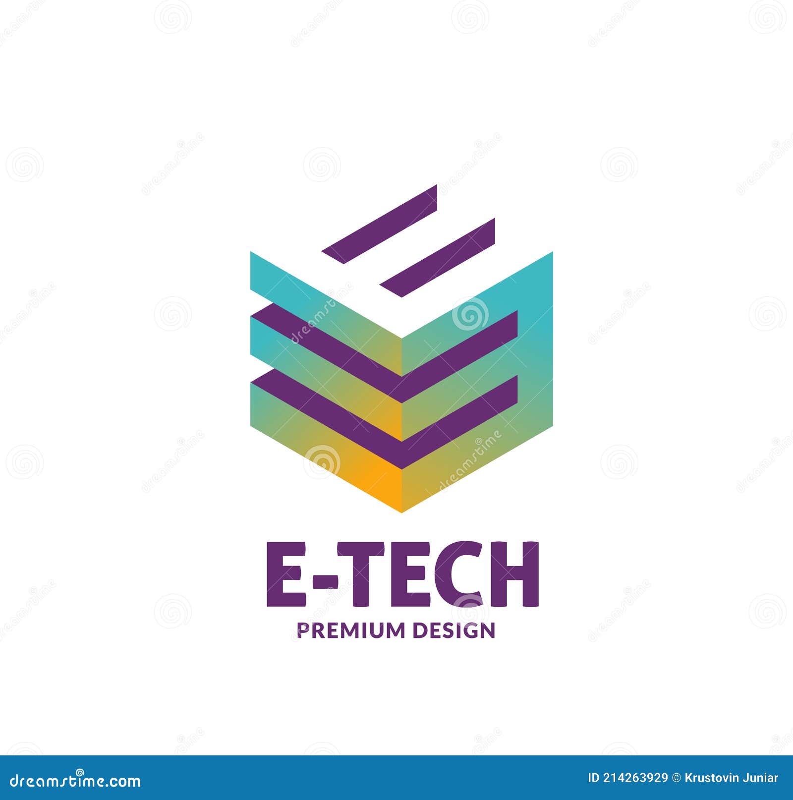 Letter E Logo As Cube Design Stock Vector - Illustration of label, idea ...