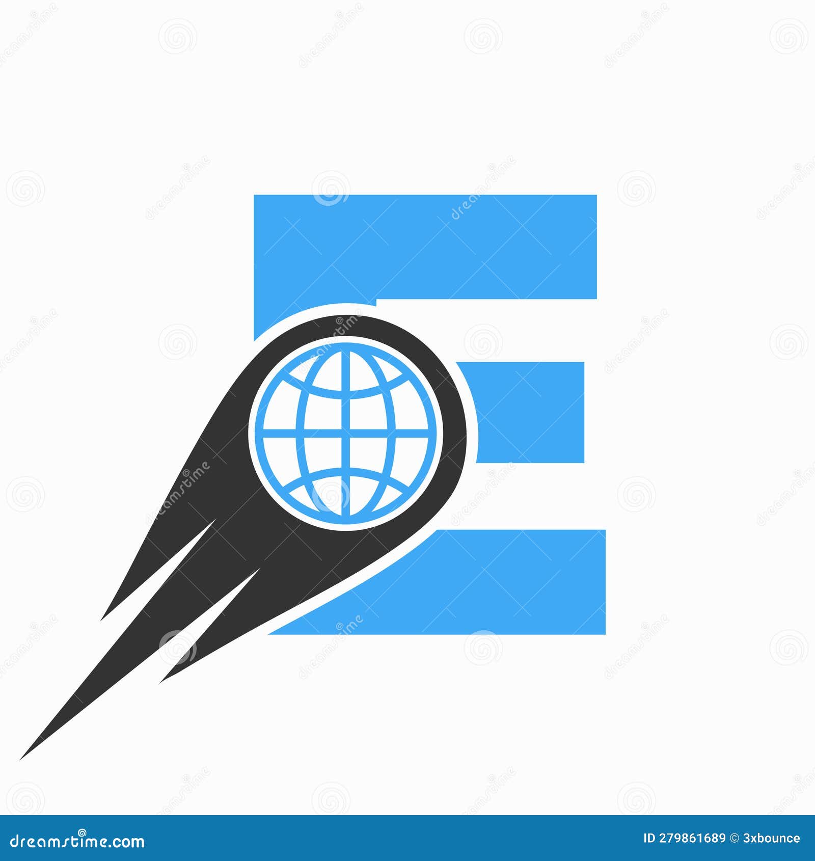 Letter E Logo Concept with Global World Icon Vector Template Stock ...