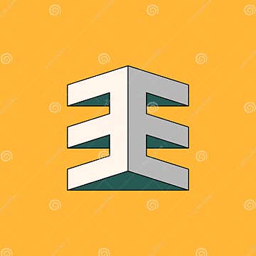 Letter 3E Logo with 3d Isometric Effect Stock Vector - Illustration of ...