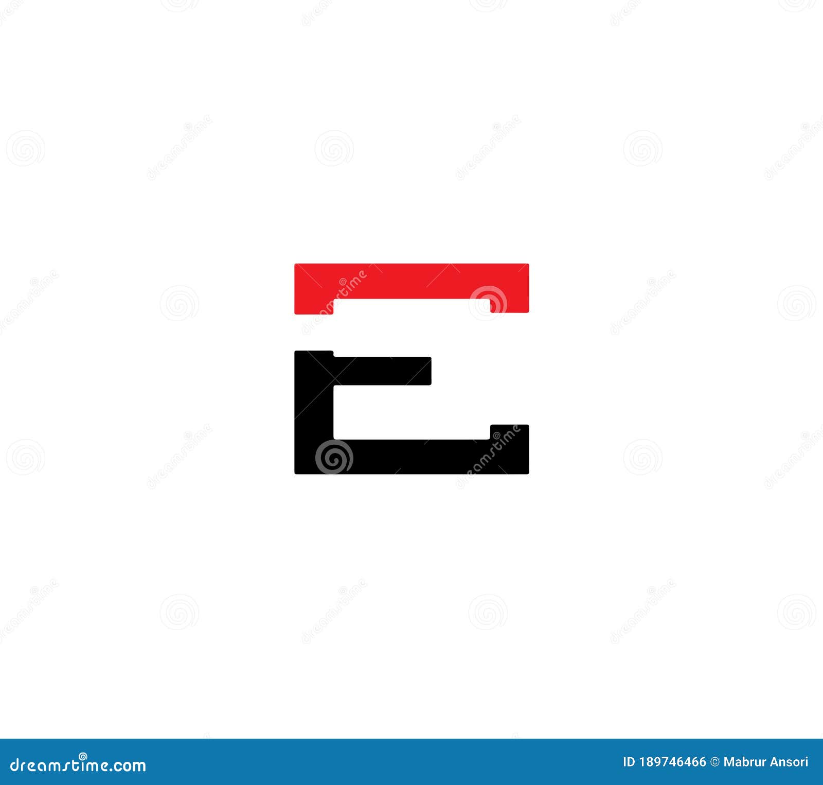 Letter E Logo Design with Black and Red Color Combination Stock ...