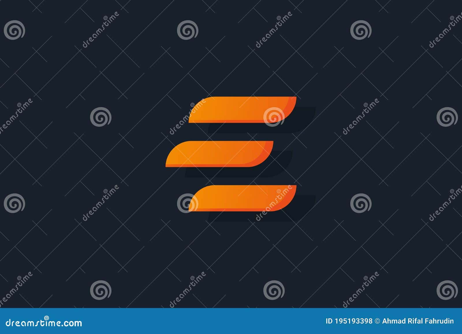 Letter E Logo Design . Modern Letter E Logo with Orange Color Stock ...