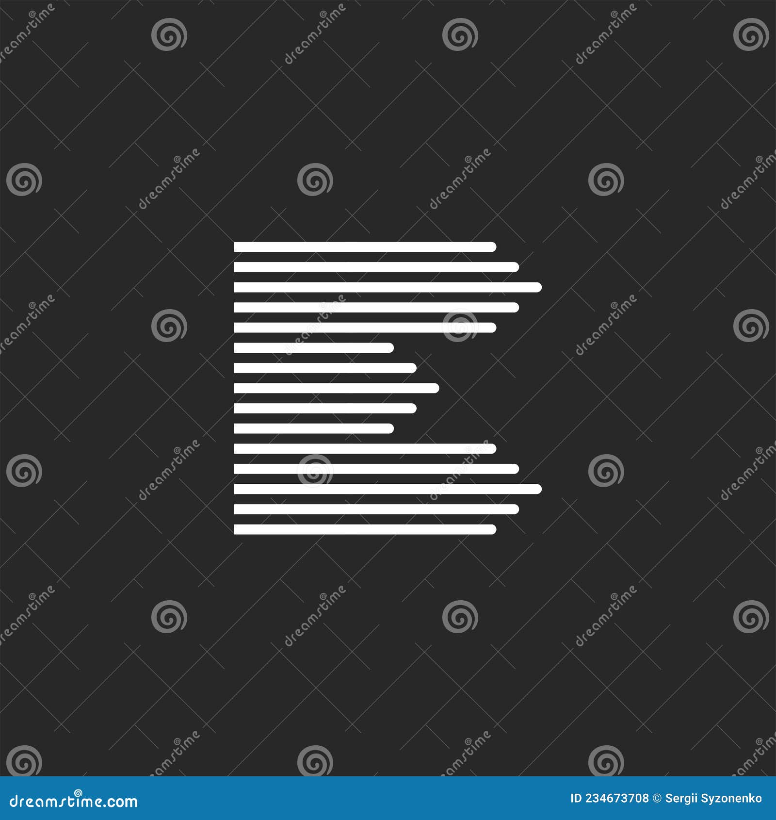 Letter E Logo Initial Monogram Minimal Style, Horizontal Black and ...