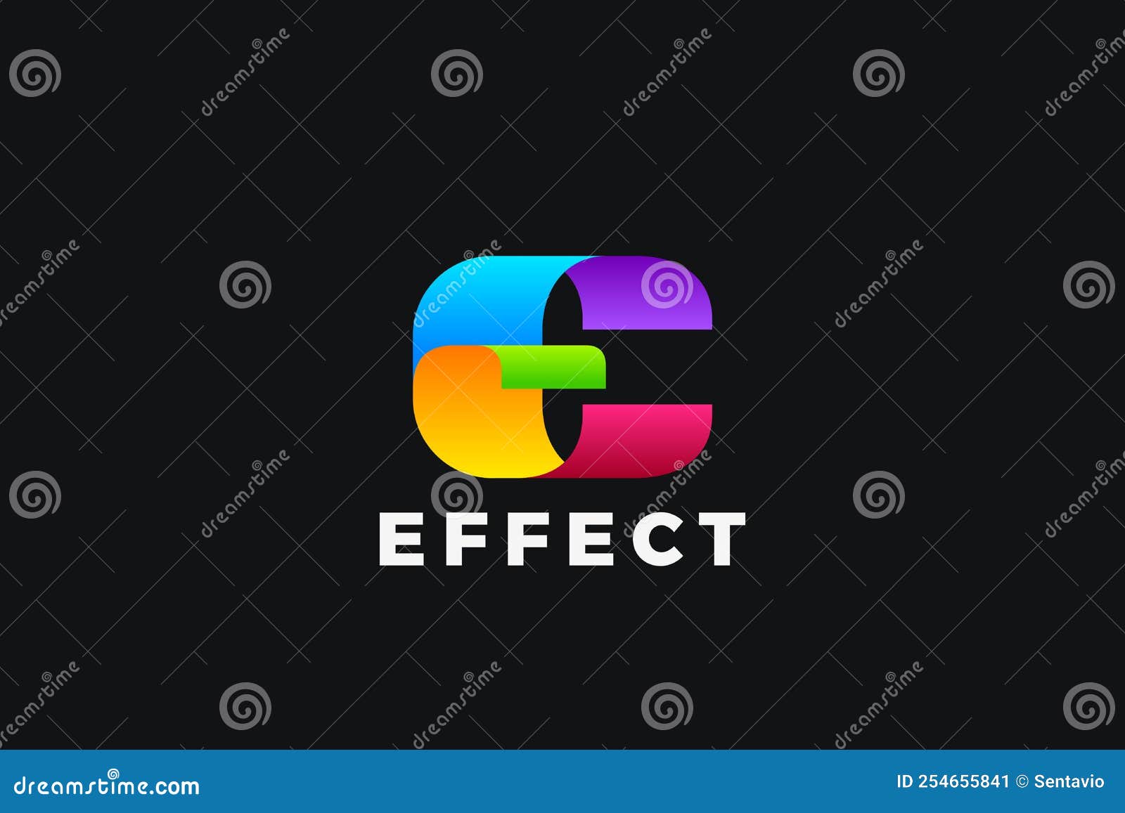 Letter E Logo Ribbon Design Vector Template. Monogram Logotype Concept ...