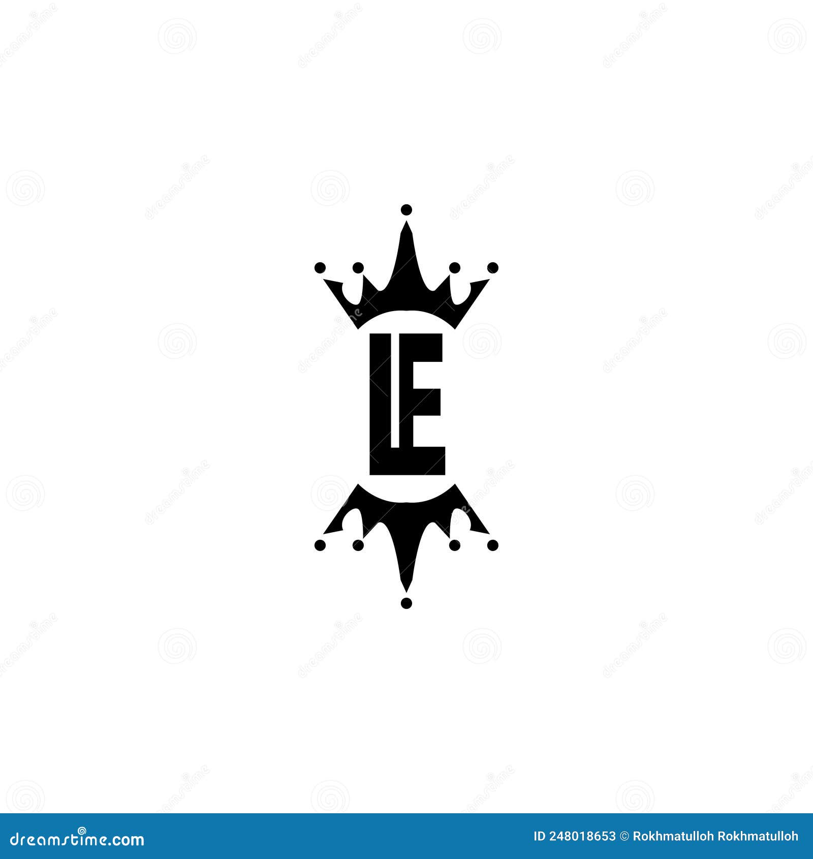 Letter E Logo Template King Crown Illustration Vector Design Stock ...