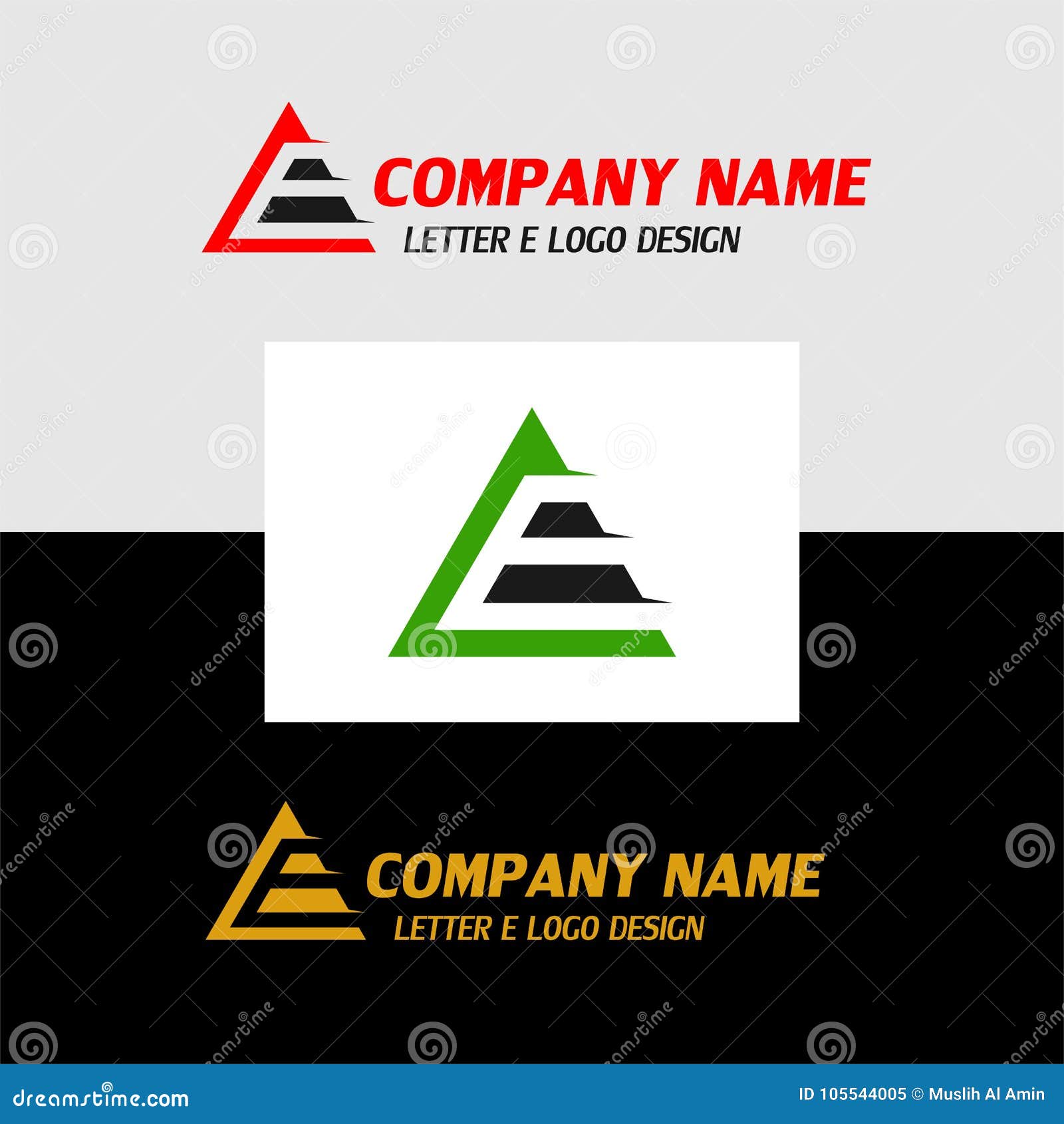 Letter E Logo, Triangle Graphic Design Stock Vector - Illustration of ...