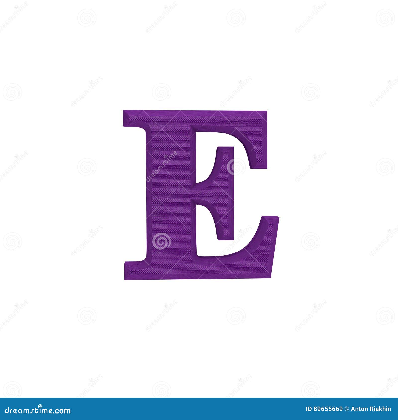 Letter E Made of Cloth, Tissue Texture, 3d Illustration Stock ...