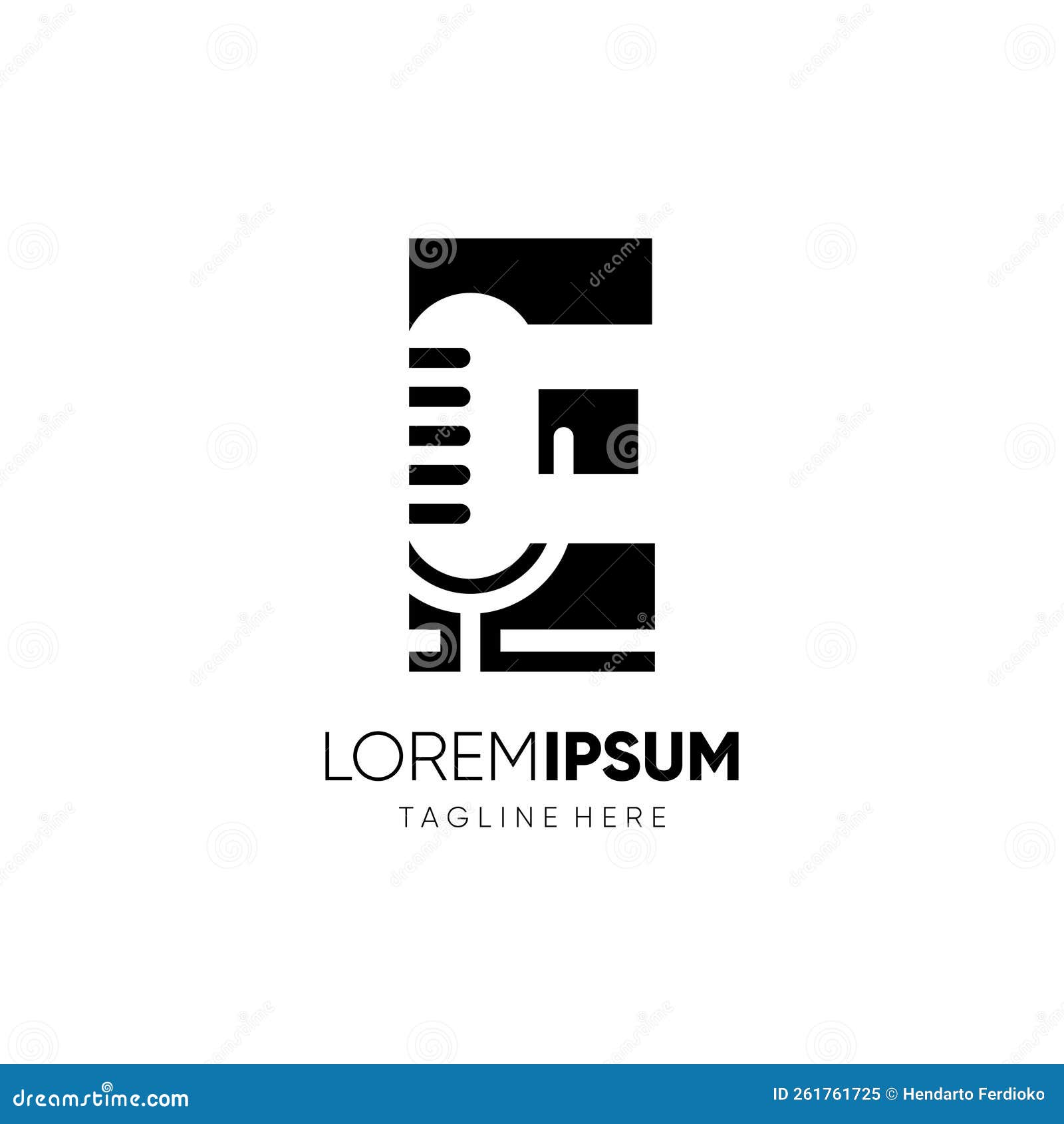 Letter E Microphone Podcast Logo Design Vector Icon Graphic Emblem ...
