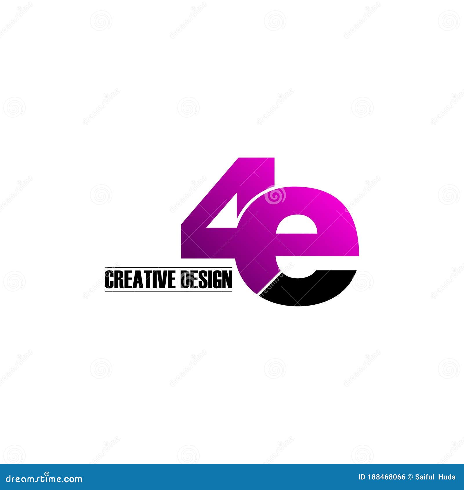 Letter 4e Monogram Logo Icon Design Vector. Stock Vector - Illustration ...