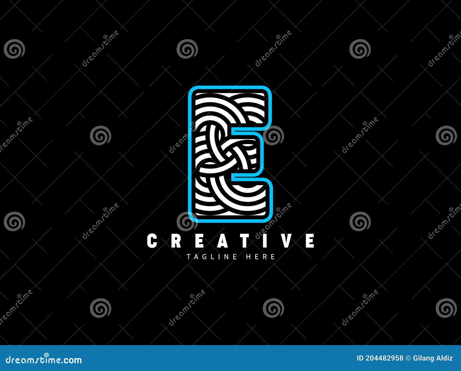 Letter E Monogram Logo stock vector. Illustration of icon - 204482958