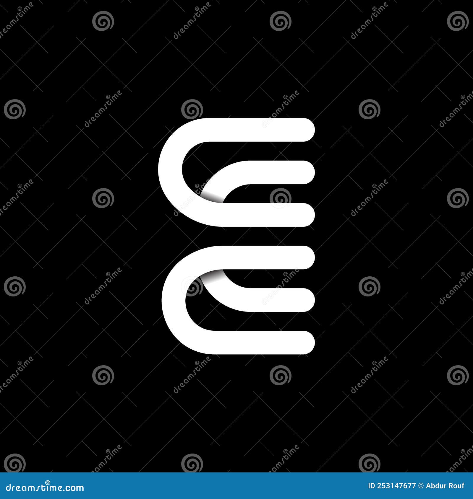 Letter E Monogram with Overlapping Line Logo Design Stock Illustration ...