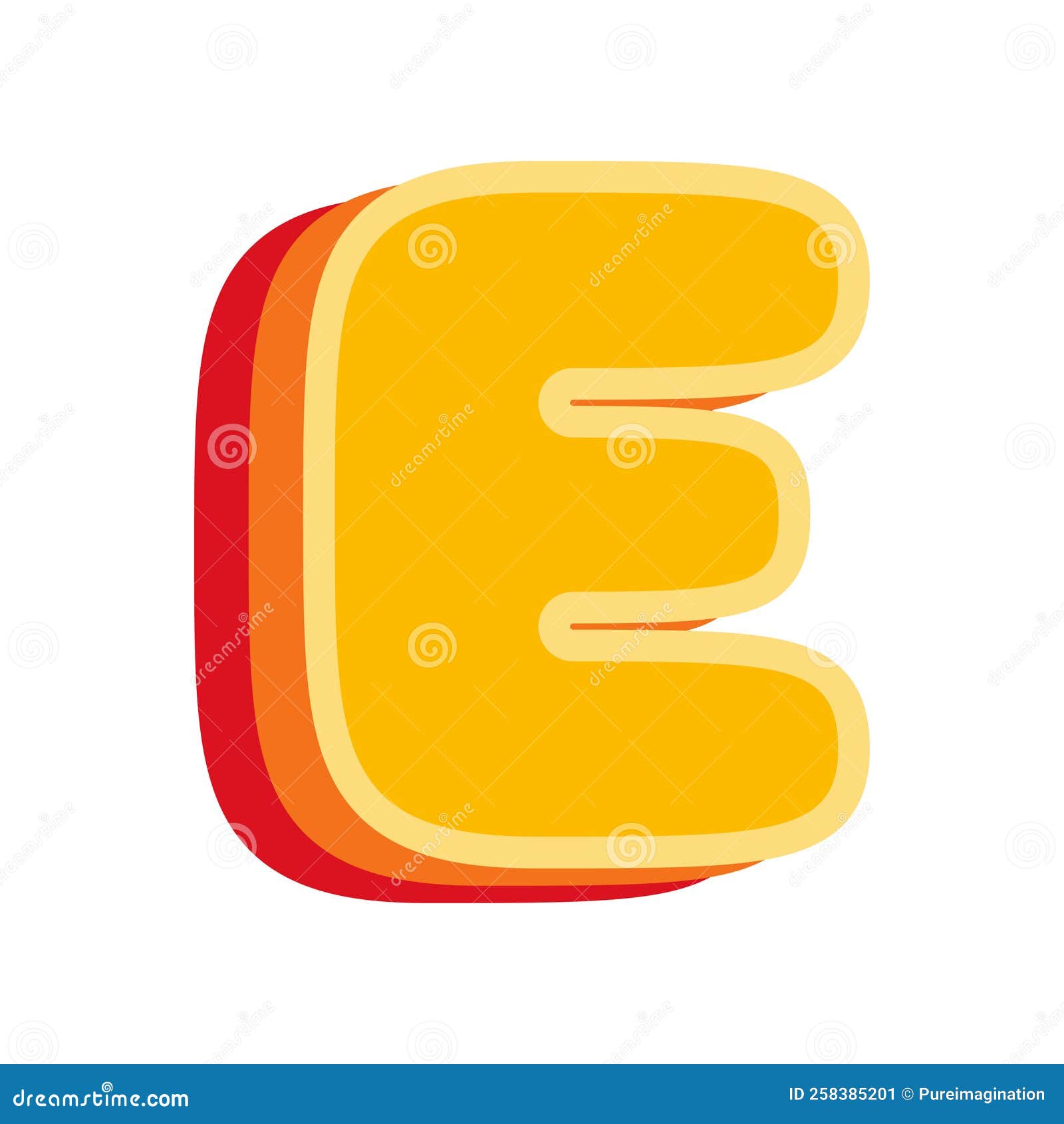 Letter E Orange, Vector Illustration Stock Vector - Illustration of ...