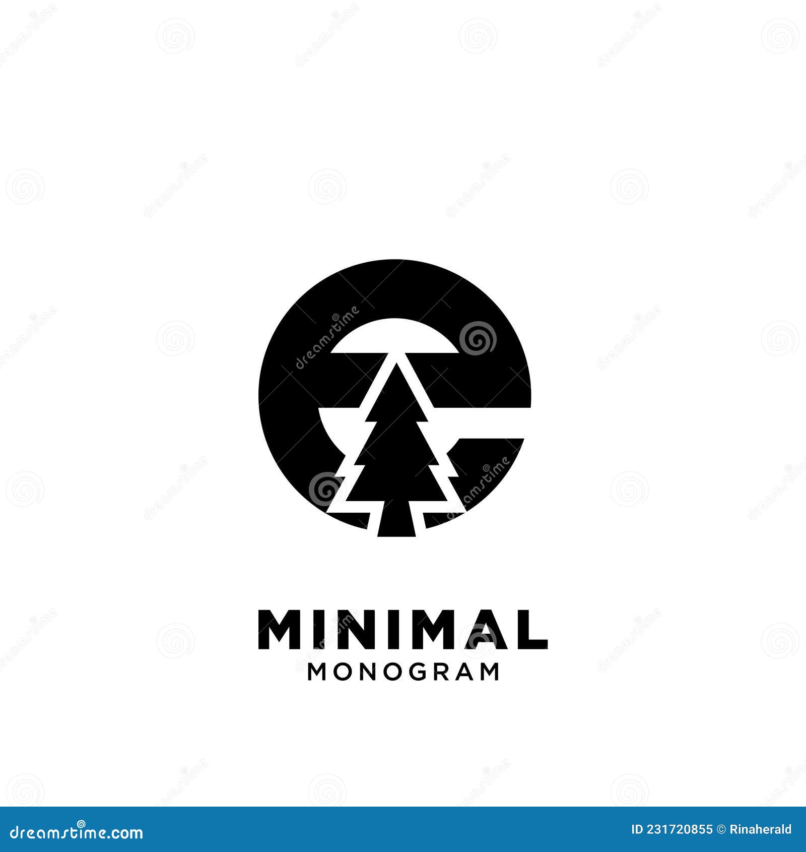 Letter E Pine Tree Initial Vector Logo Design Stock Illustration ...