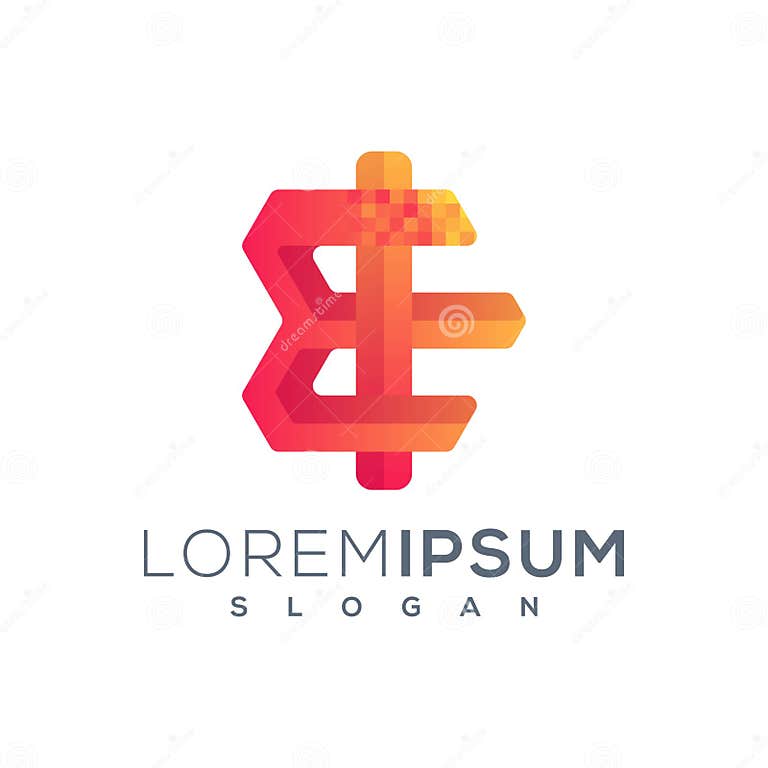 Letter e pixel logo design stock vector. Illustration of business ...